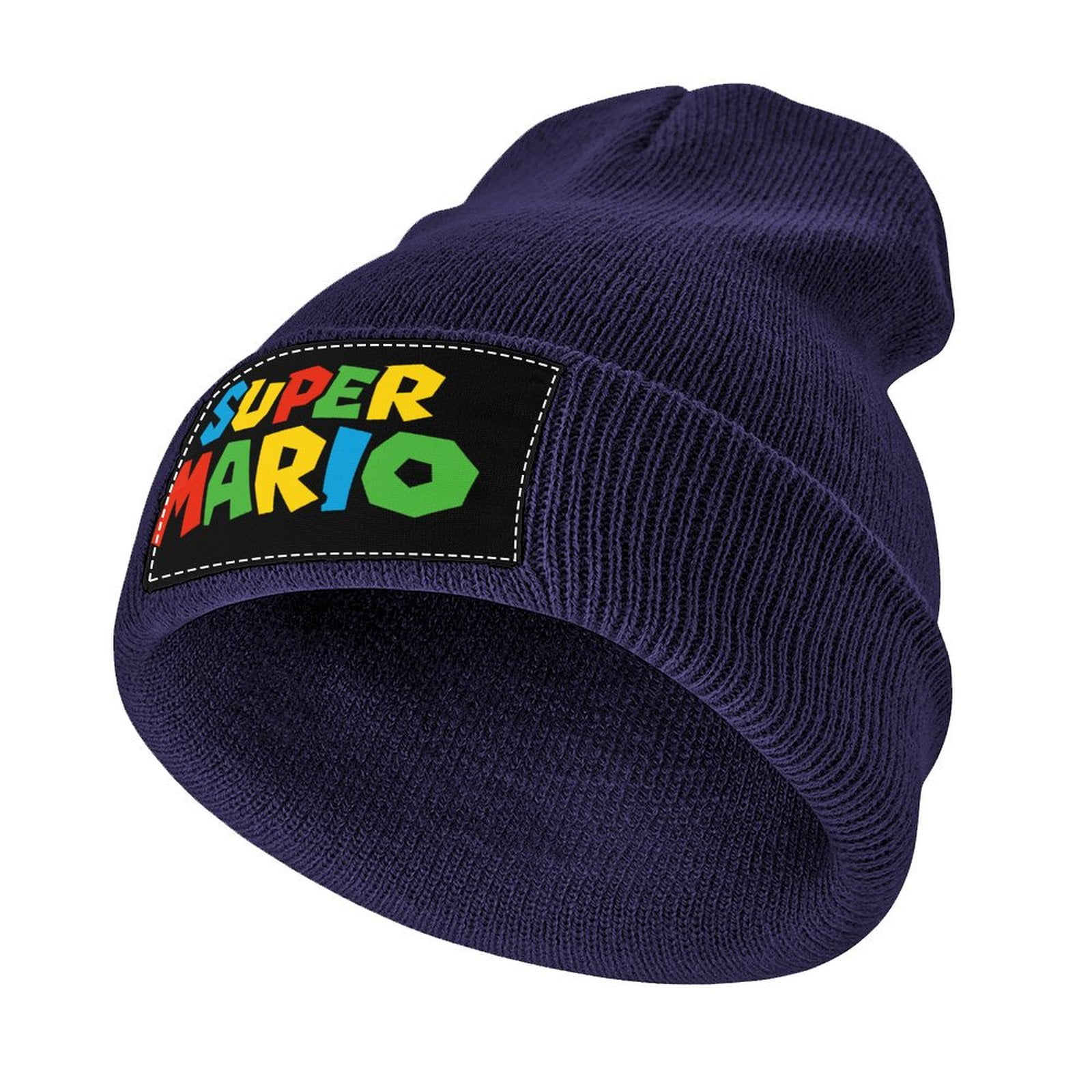 Super Mario Logo Stretchable Knitted Beanie Hat Daily Winter Warm Soft ...