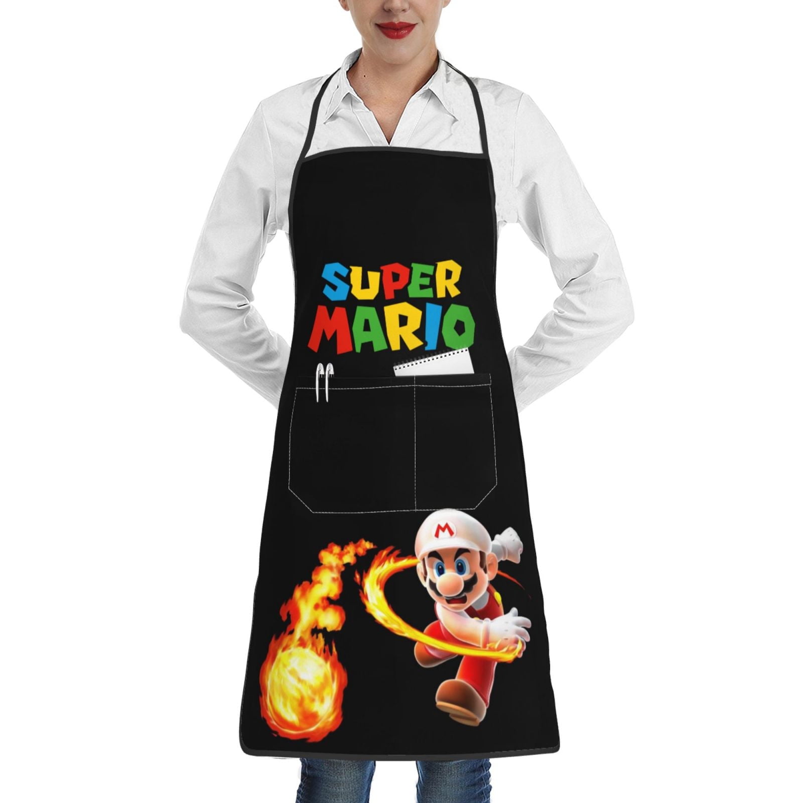 Super Mario Logo Waterproof Apron Home Decor Kitchen Fashion Apron For ...