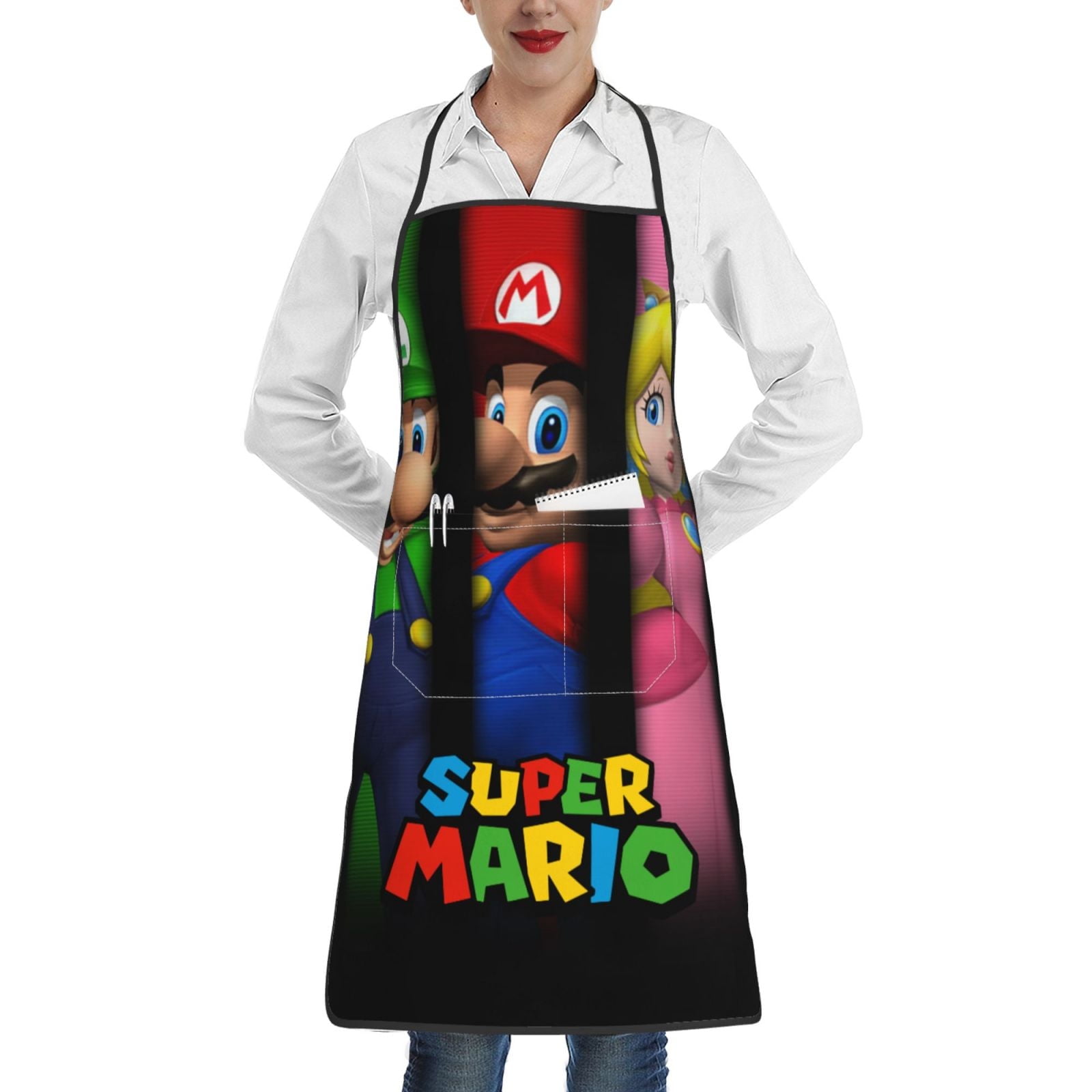 Super Mario Logo Waterproof Apron Home Decor Kitchen Fashion Apron For ...