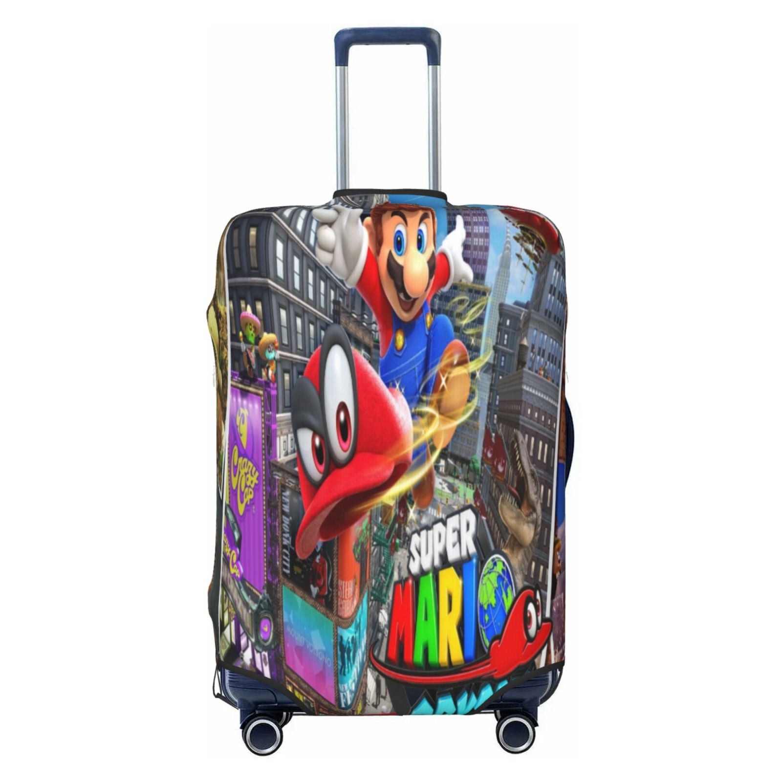 Super Mario Luggage Suitcase Covers Elastic Washable Cartoon Luggage ...