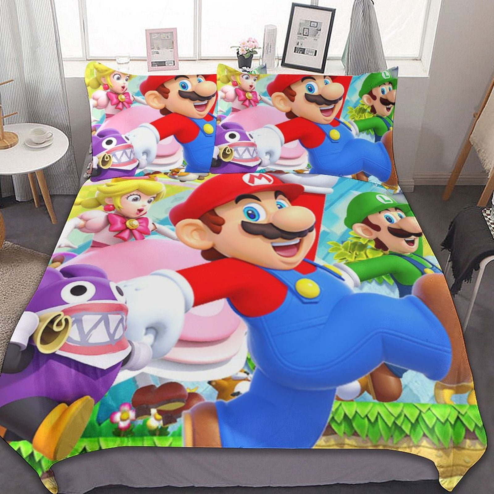 Super Mario Luigi 3 Piece Bedding Sets Decor Comforter Sets With One ...
