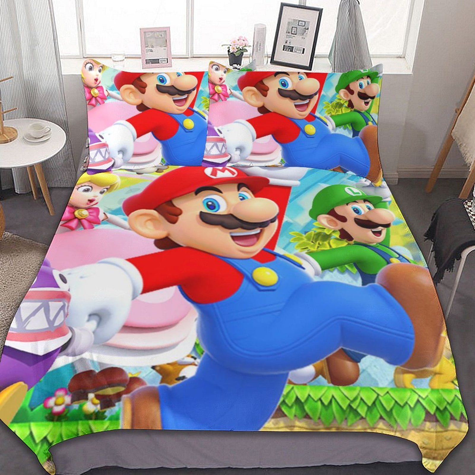 Super Mario Luigi 3 Piece Bedding Sets Decor Comforter Sets With One ...