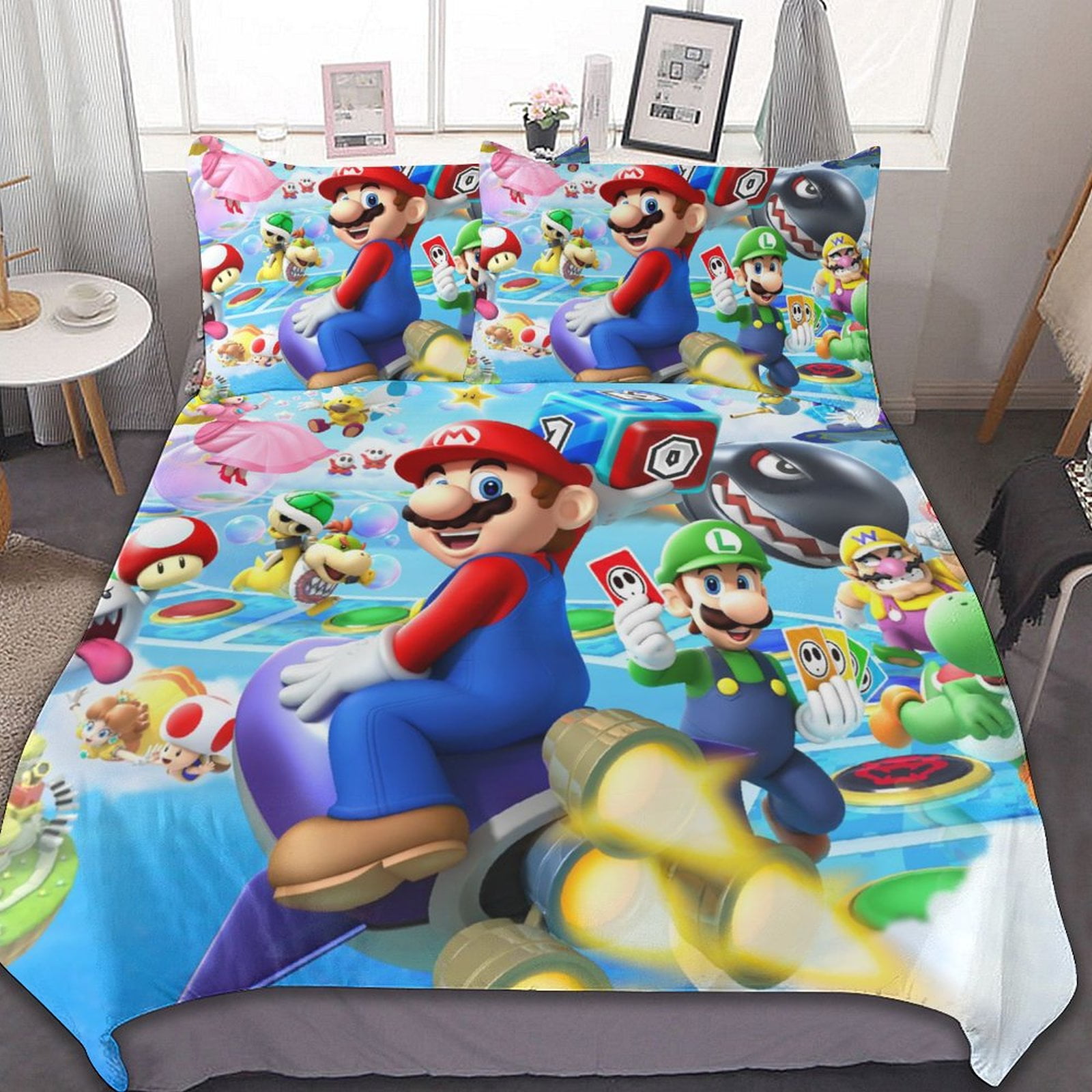Super Mario Luigi 3 Piece Bedding Sets Decor Comforter Sets With One ...