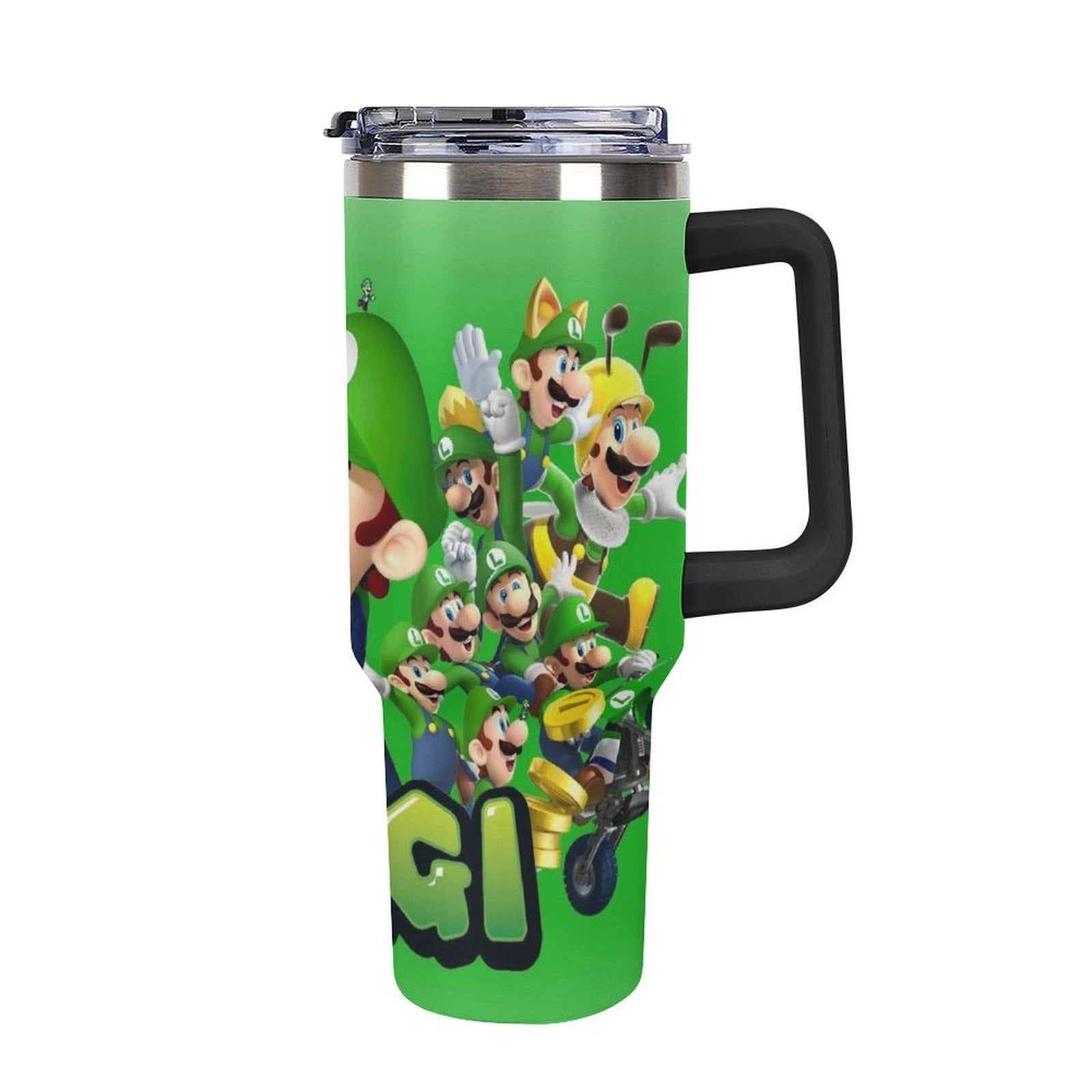 Super Mario Luigi 40 Oz Tumbler with Handle And Straw, Vacuum Insulated ...