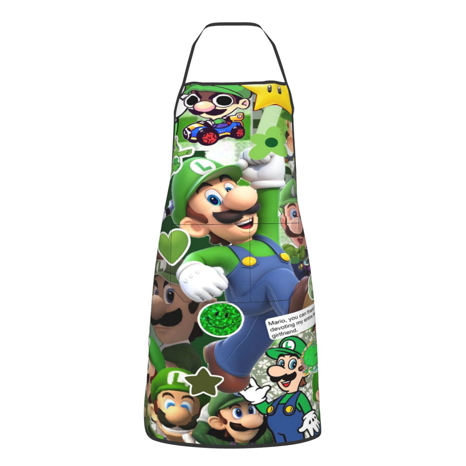 Super Mario Luigi Adjustable Bib Aprons, Waterdrop Resistant Apron with ...