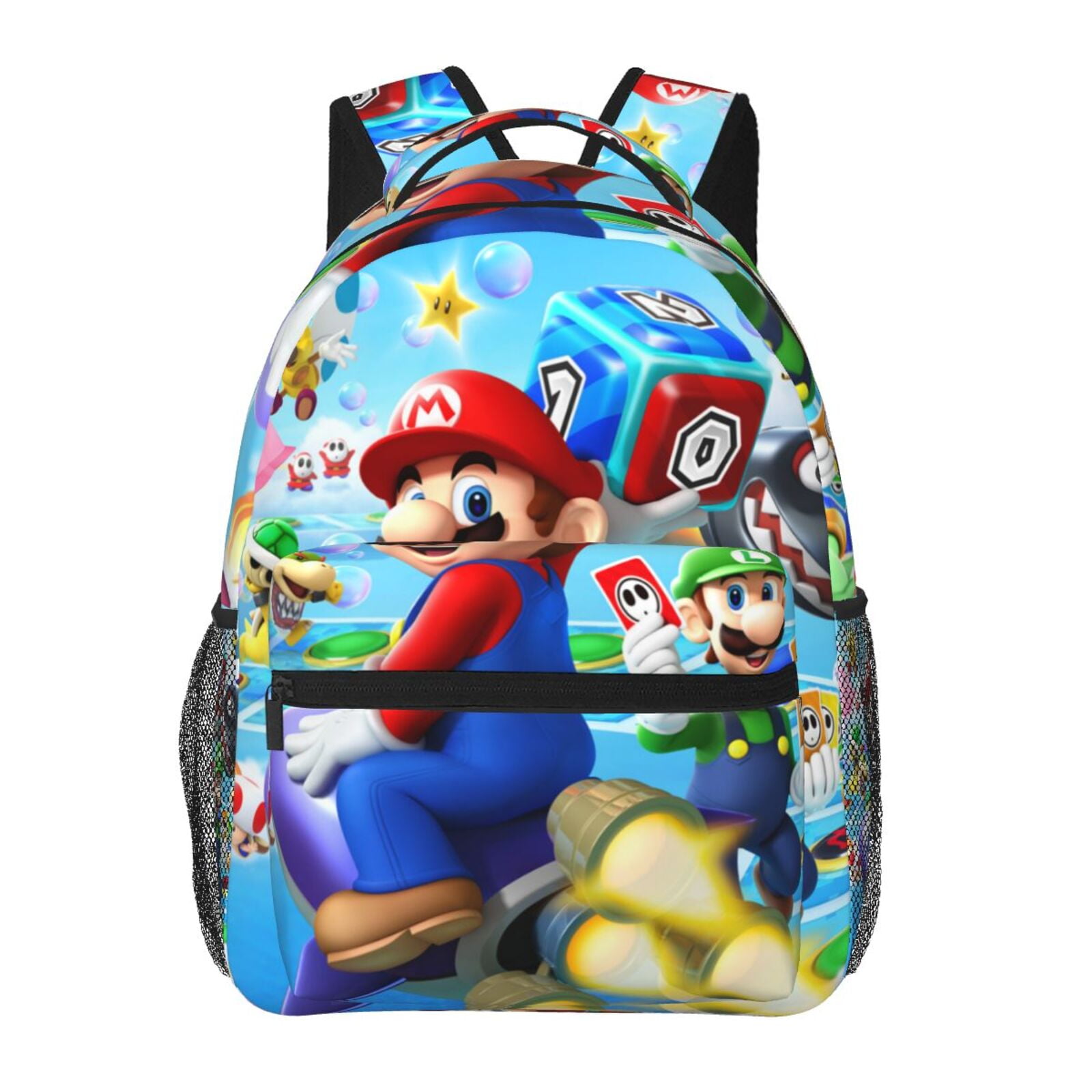 Super Mario Luigi Adjustable Laptop Backpack School Student Book Bag ...