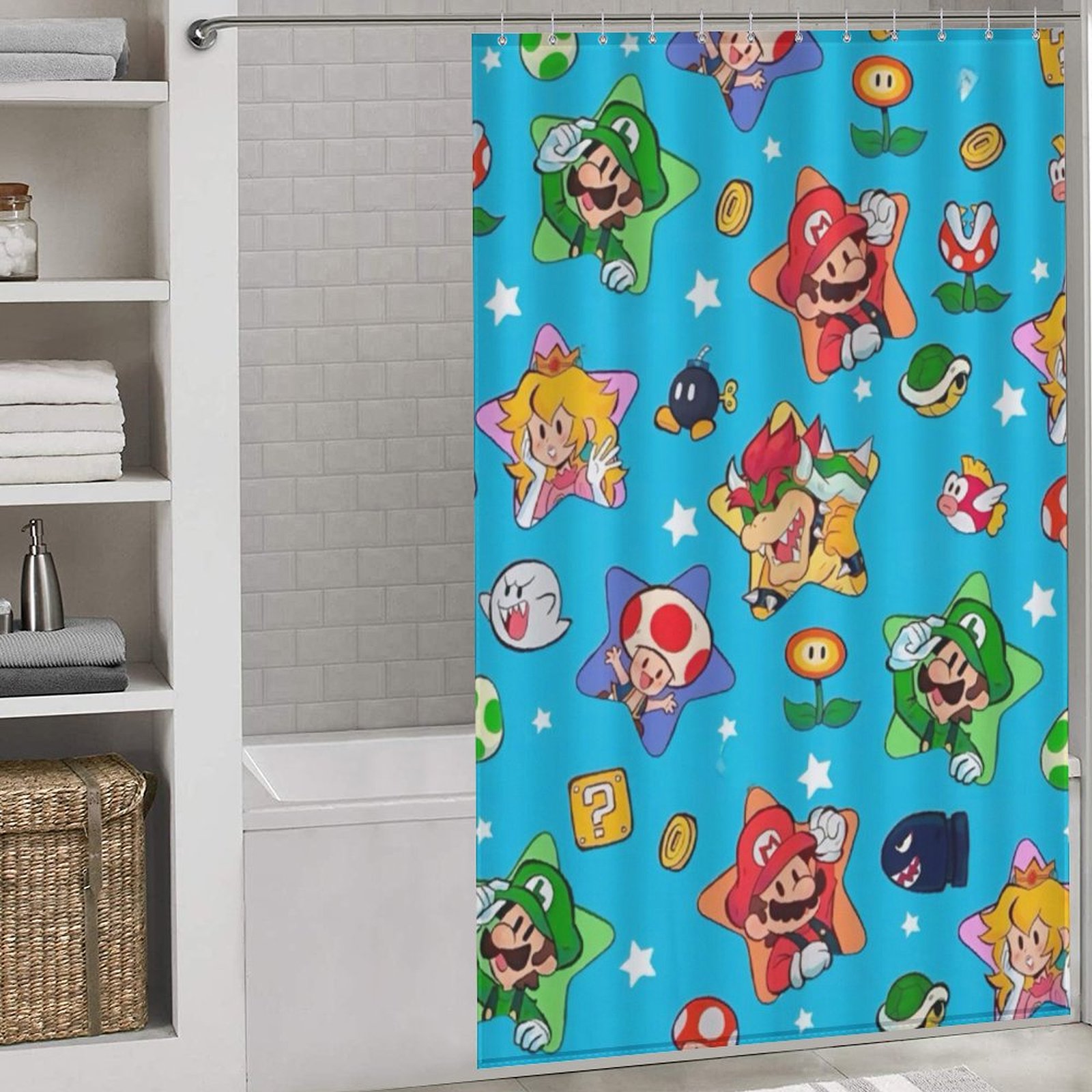 Super-Mario Luigi And Friends Shower Curtains for Bathroom,Shower ...