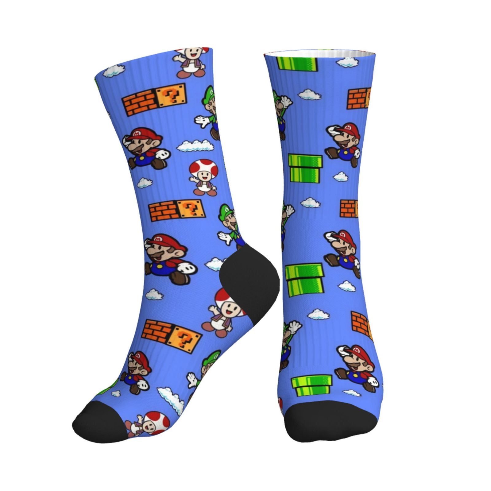 Super Mario Luigi Mario And Mushroom Crew Socks, Funky Silky Comfort ...