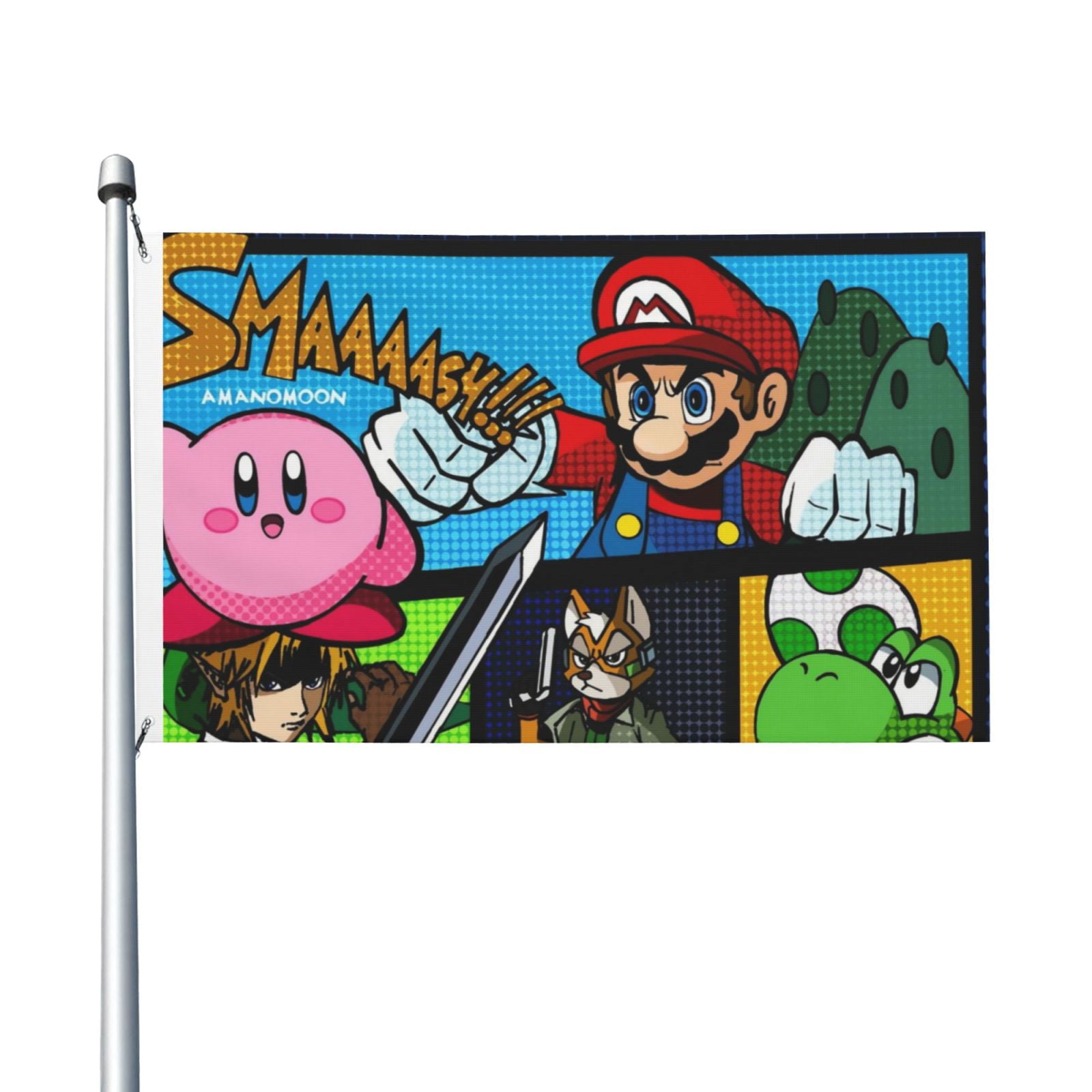 Super Mario Luigi Mario And Yoshi Group3 3x5ft Face Flag Fade Proof ...