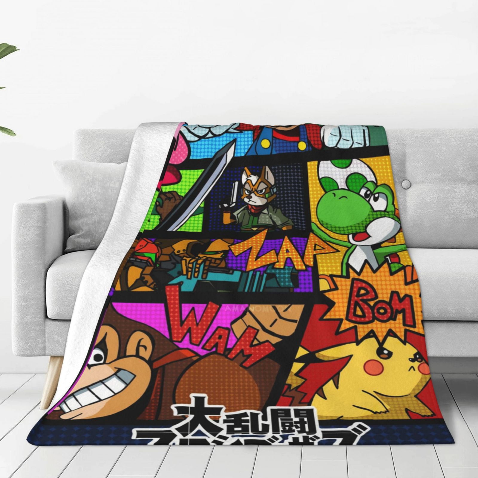 Super Mario Luigi Mario And Yoshi Group3 Blanket Cartoon Blanket Home ...
