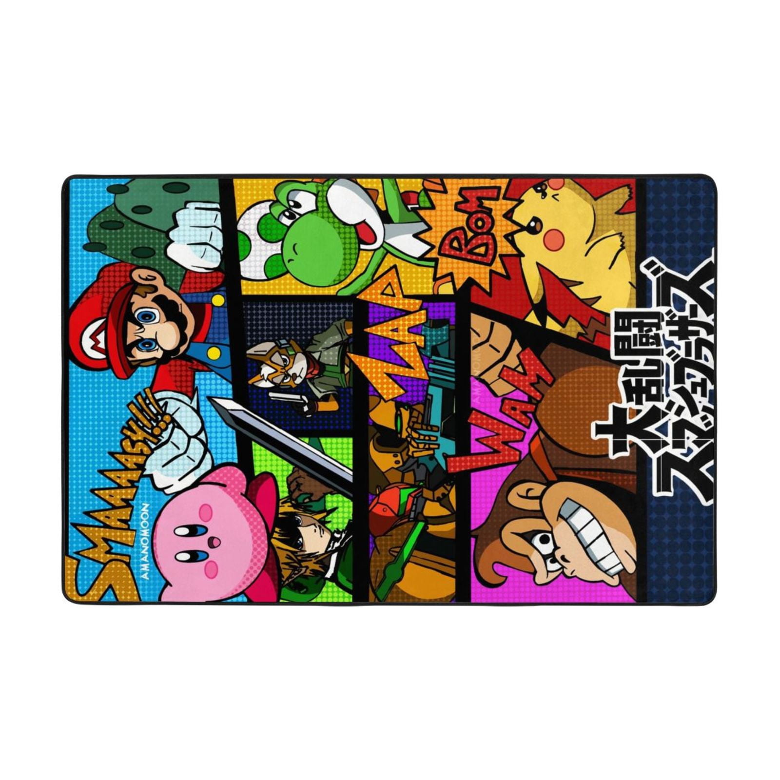 Super Mario Luigi Mario And Yoshi Group3 Gamer Rug Room Non-Slip Gaming ...