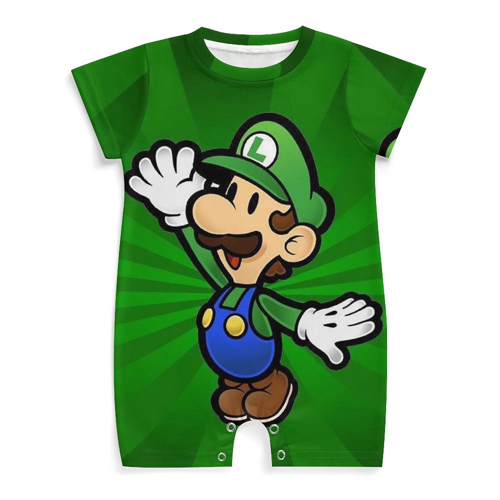 Super Mario Luigi Baby Boy Girl Romper Short Sleeve Cotton Bodysuit ...