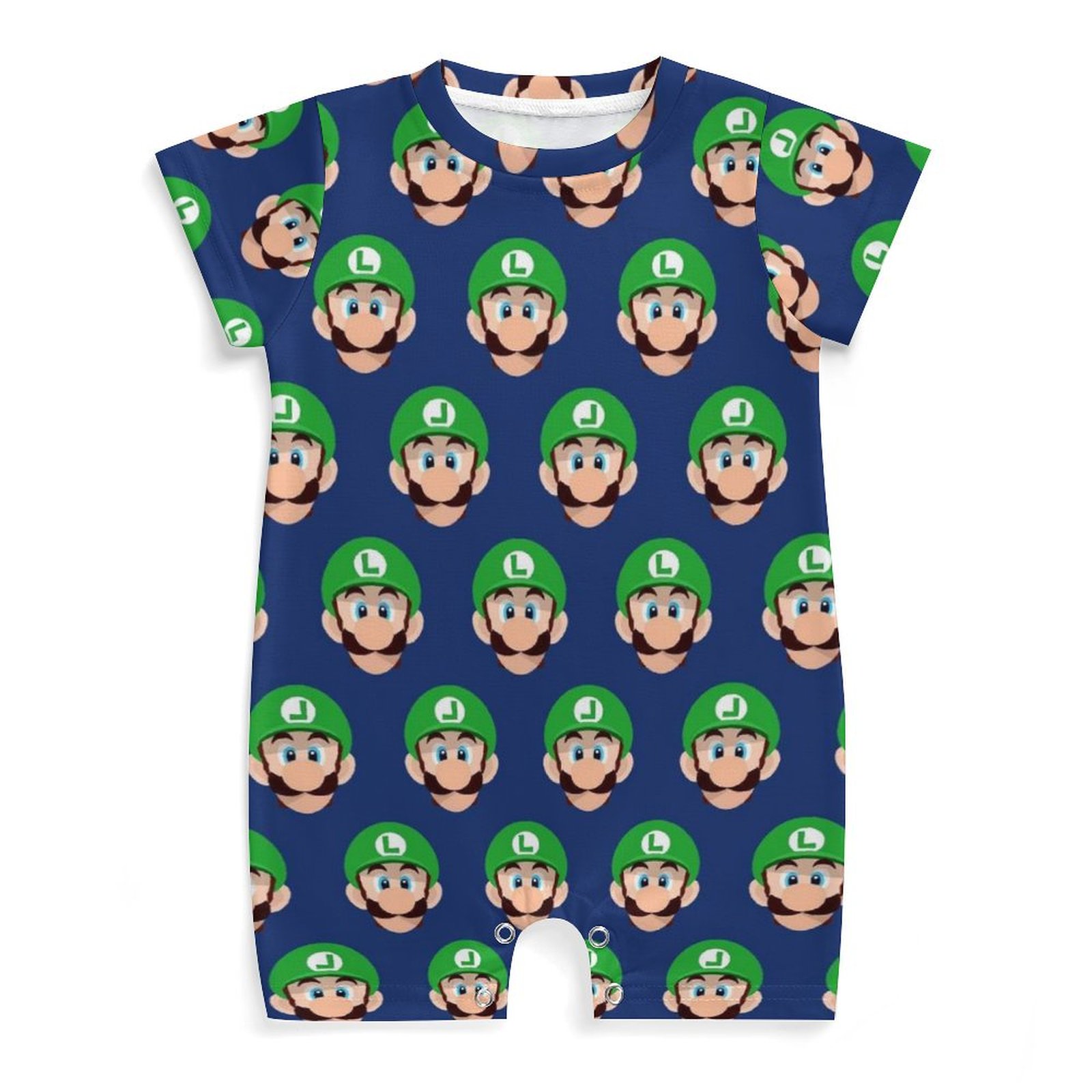 Super Mario Luigi Baby Boy Girl Romper Short Sleeve Cotton Bodysuit ...