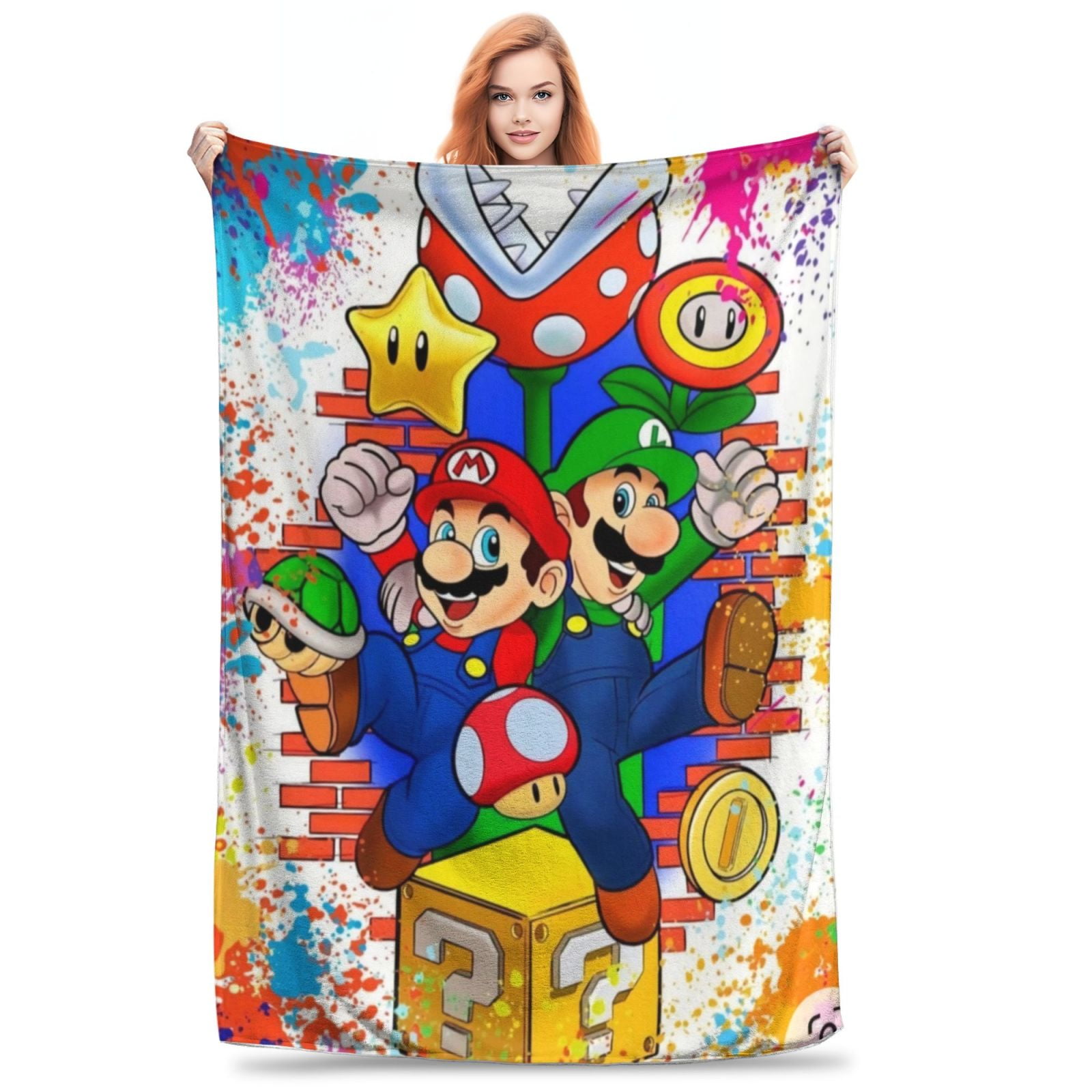 Super Mario Luigi Blanket Super Soft Throw Blanket Lightweight Blanket ...