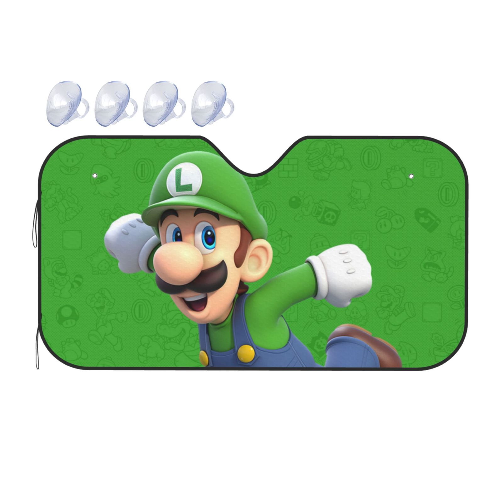 Super Mario Luigi Car Windshield Sun Shade - Foldable Windshield Sun ...