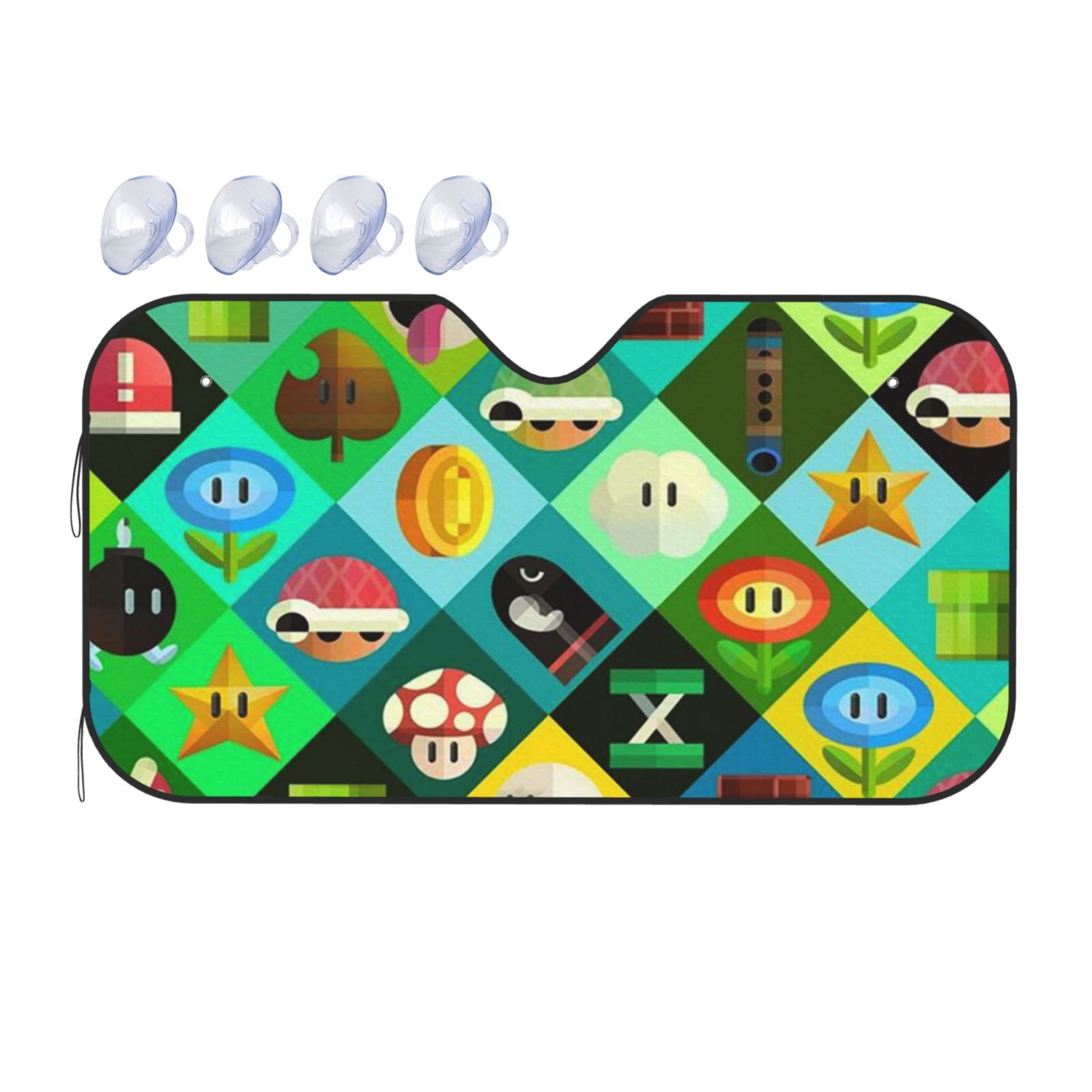 Super Mario Luigi Car Windshield Sun Shade - Foldable Windshield Sun ...