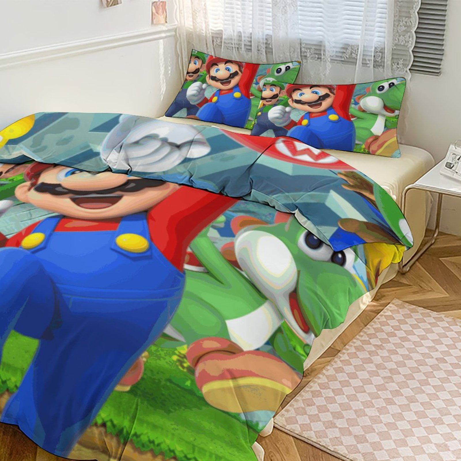 Super Mario Luigi Cartoon 3 Pieces Bedding Sets Double Sided Printed ...