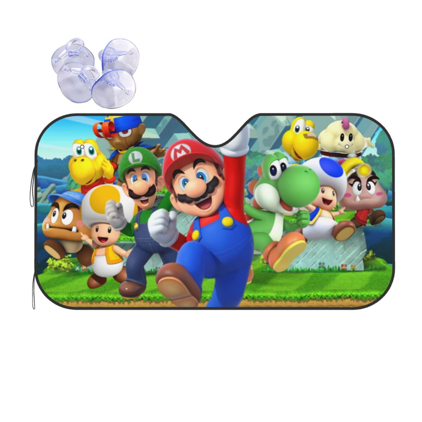 Super Mario Luigi Cartoon Car Sunshade Automotive Front Window Visor ...