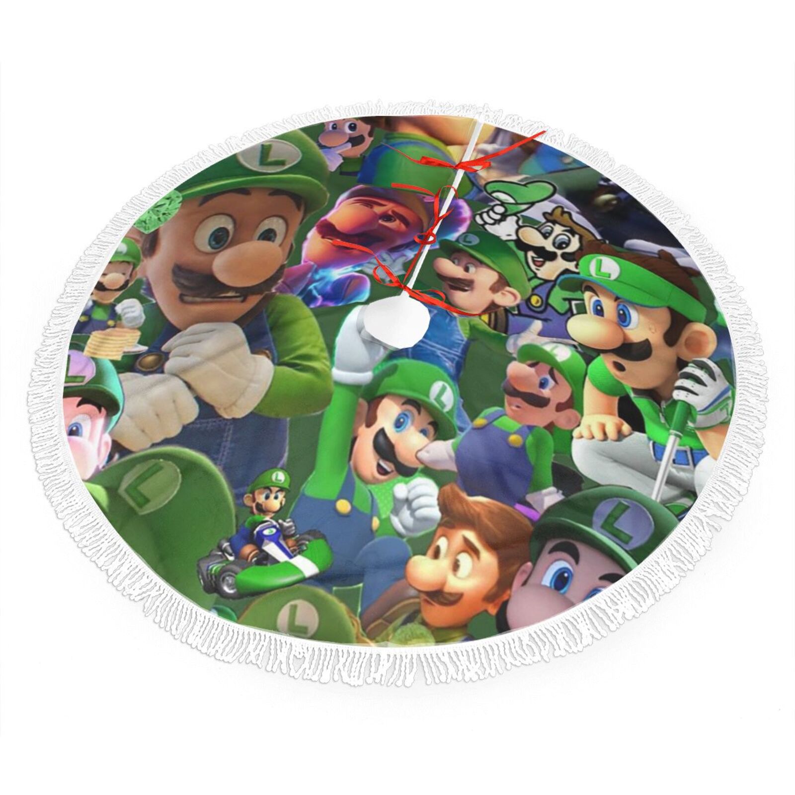 Super Mario Luigi Christmas Tree Skirt, 30" Xmas Tree Skirts Mat ...