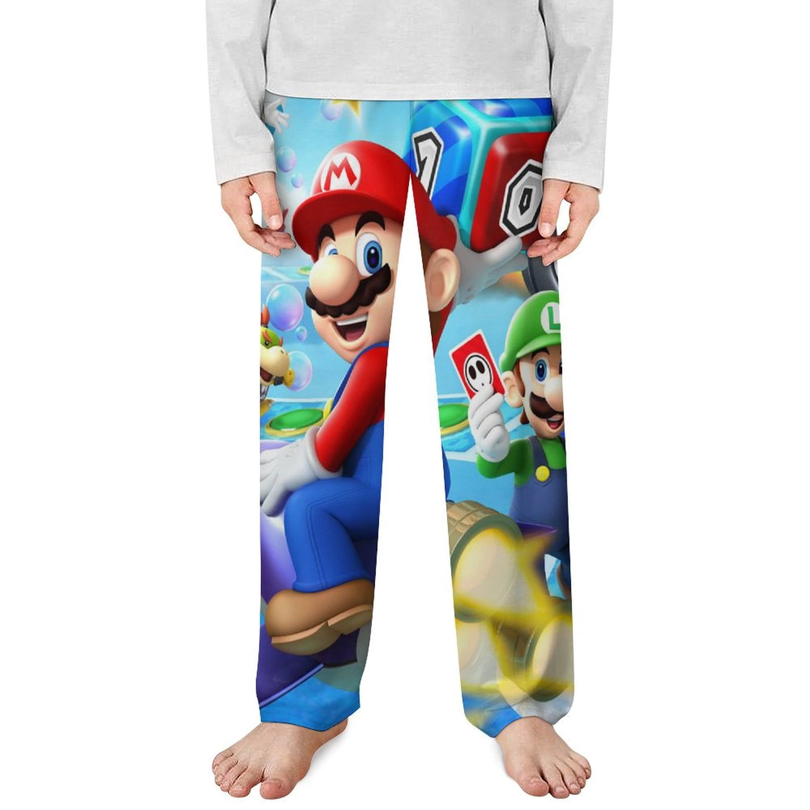 Super Mario Luigi Comfy Pajamas For Kids Cozy Lounge Straight Leg Home ...
