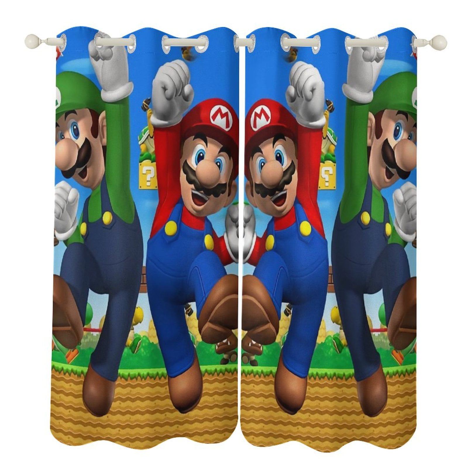 Super-Mario And Luigi Curtains for Kids,Cartoon BlackOut Curtain for ...