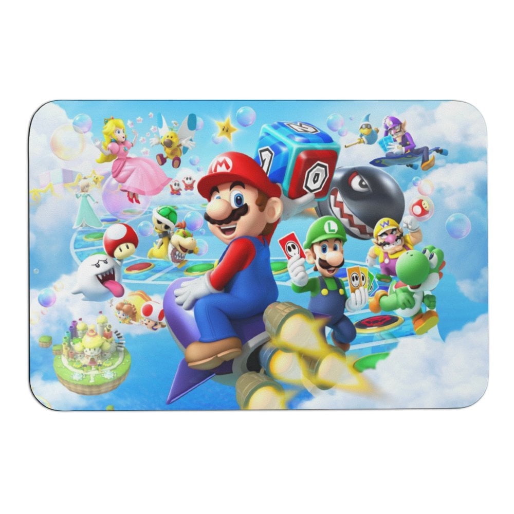 Super Mario Luigi Diatom Mud Mat Non Slip Soft Floor Rugs Doormat Super ...