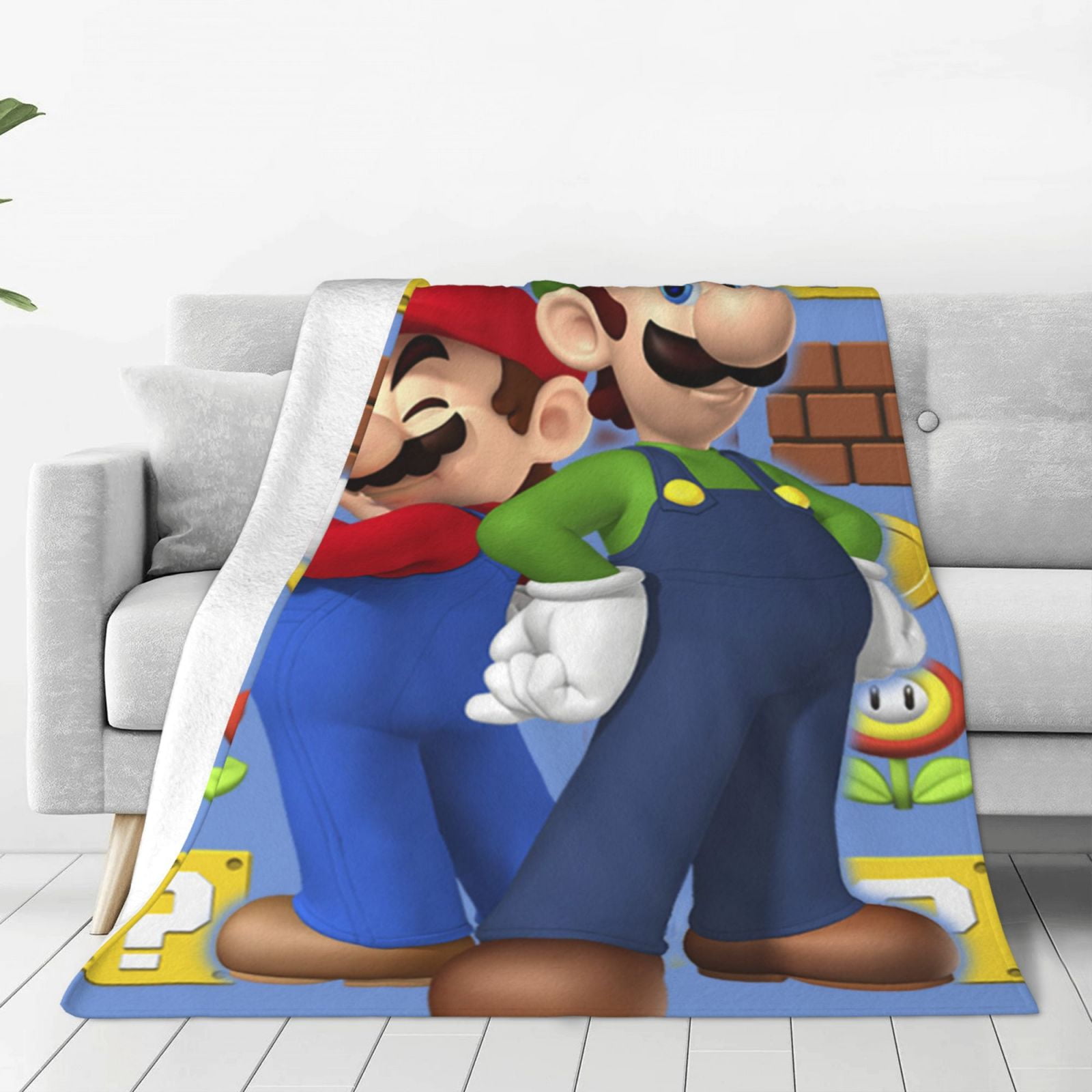 Super Mario Luigi Flannel Blanket Cozy Ultra-Soft Micro Fleece Throw ...