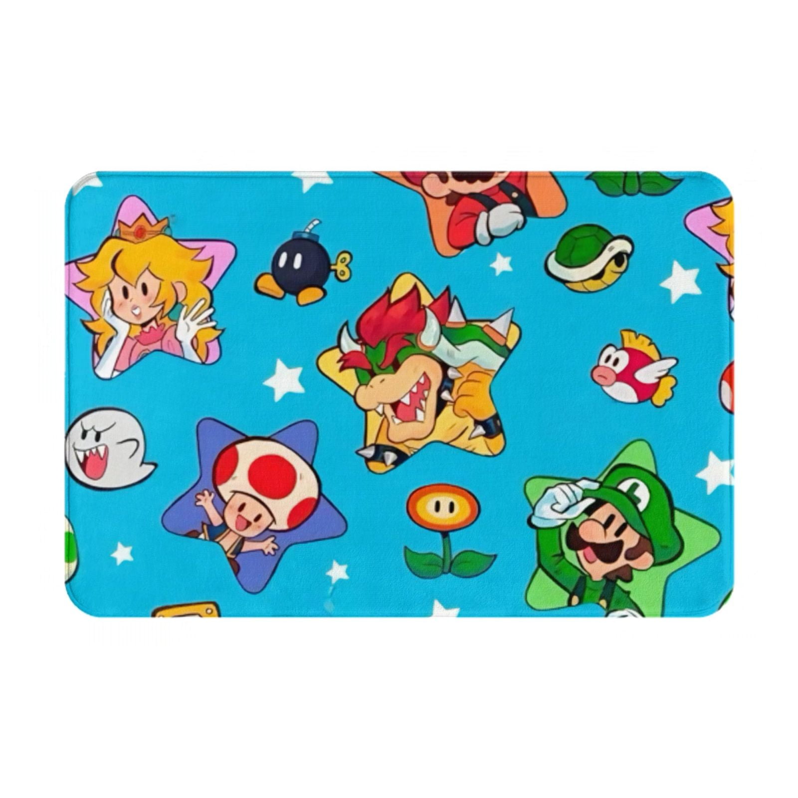 Super Mario Luigi and Friends Area Rug Cartoon Decorative Rug Soft Shag ...