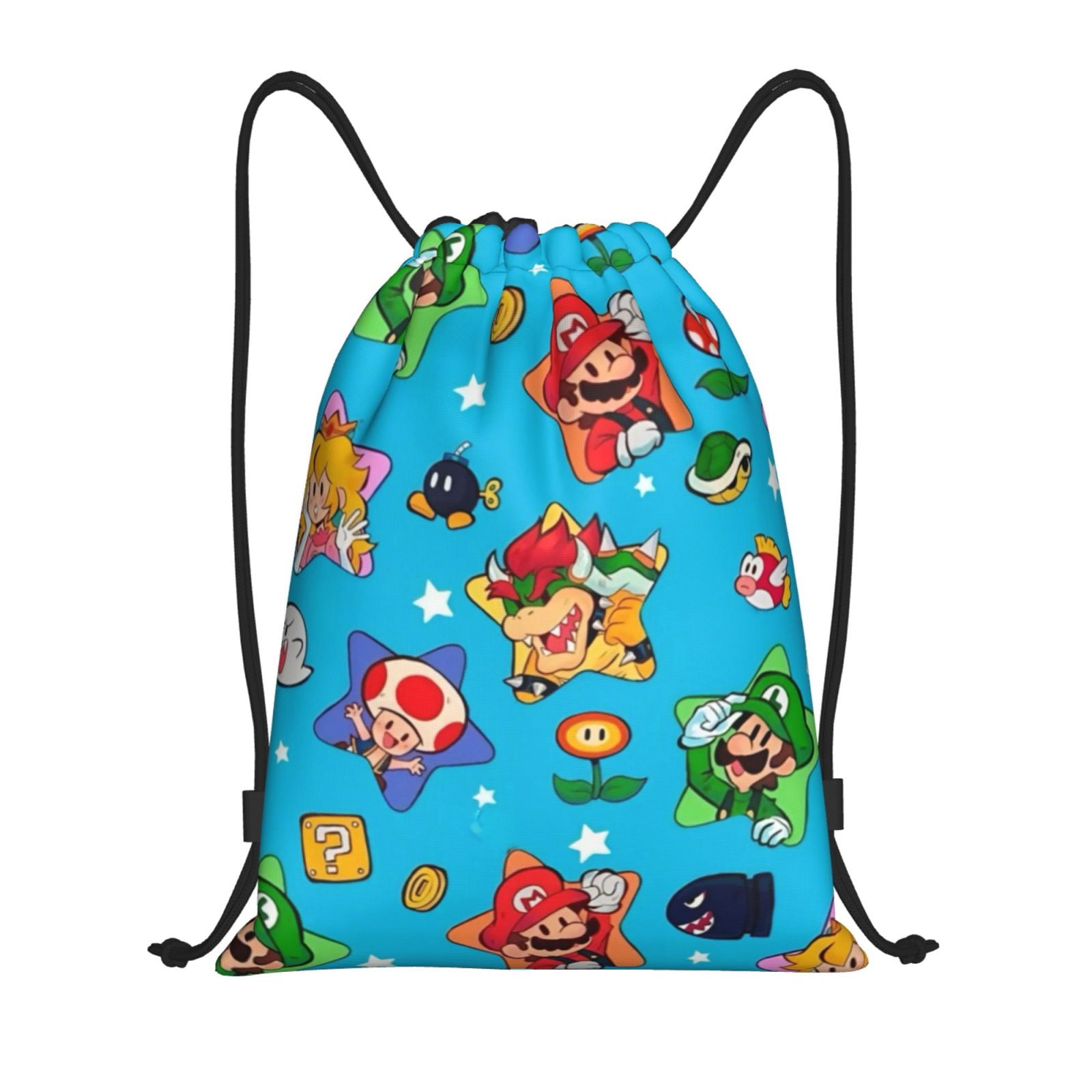 Super Mario Luigi And Friends Drawstring Backpack Drawstring Gym Bags ...