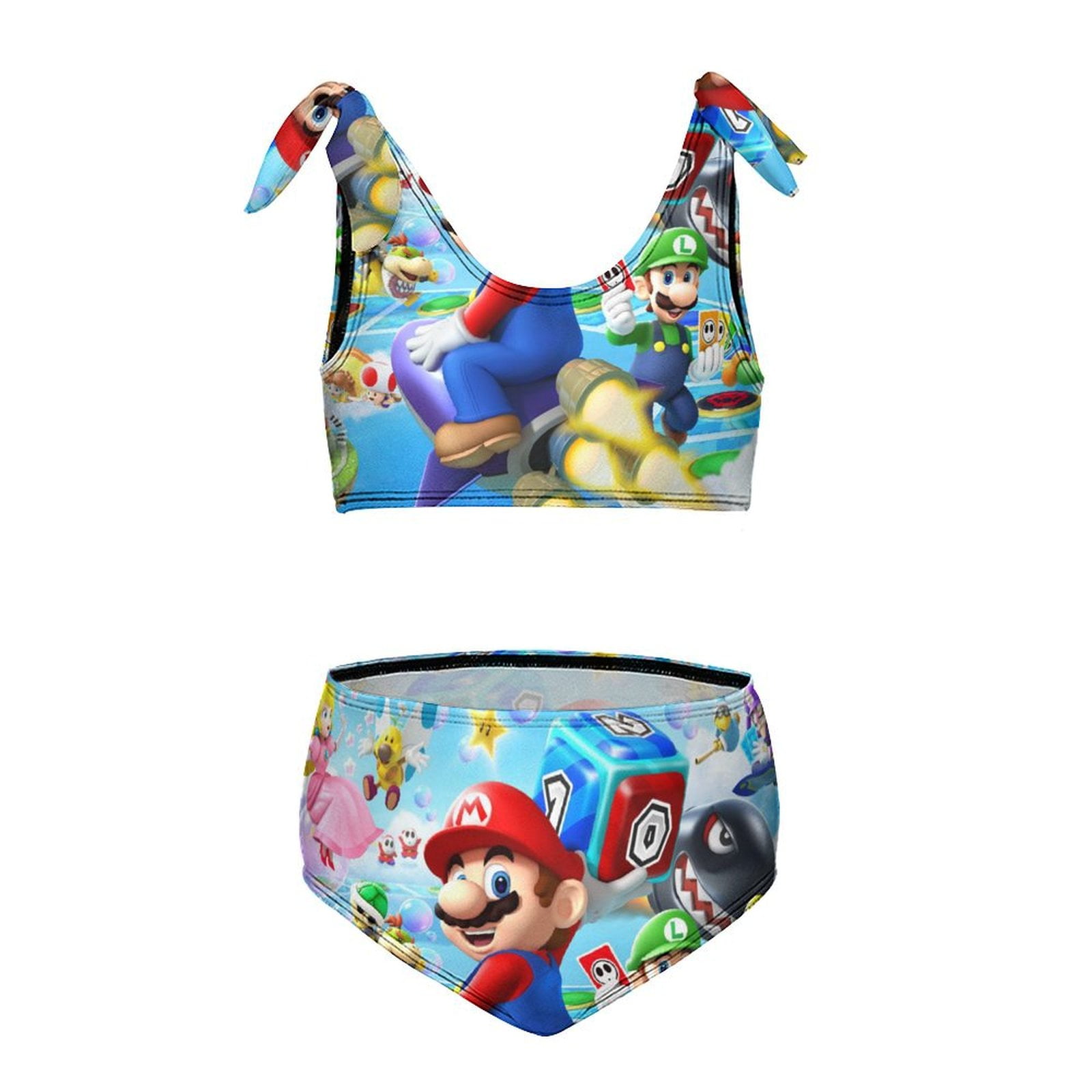 Super Mario Luigi Kid's Swimwear Two Piece Swimsuit Summer Beach ...