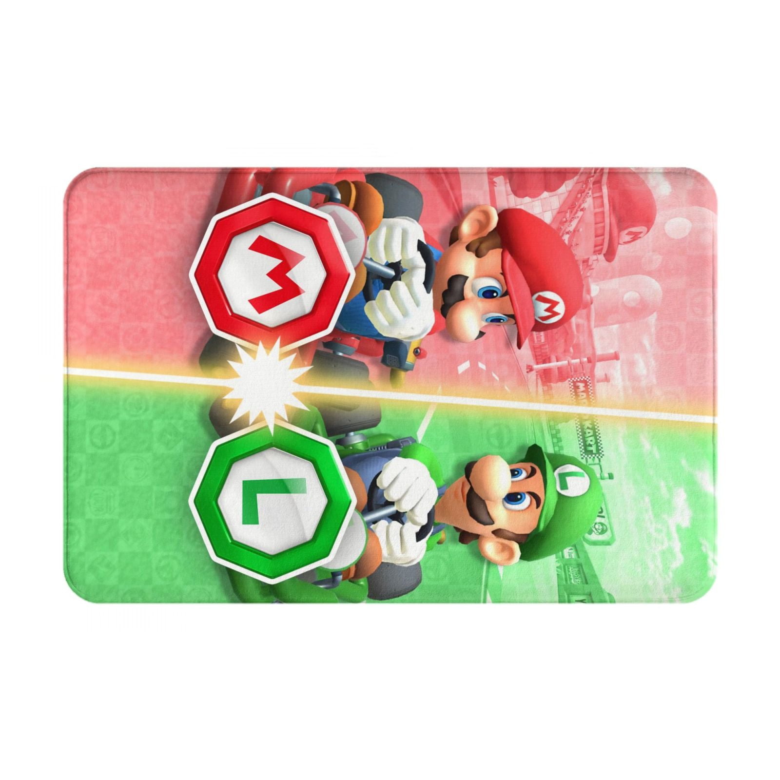 Super Mario Luigi Mario Area Rug Cartoon Decorative Rug Soft Shag ...
