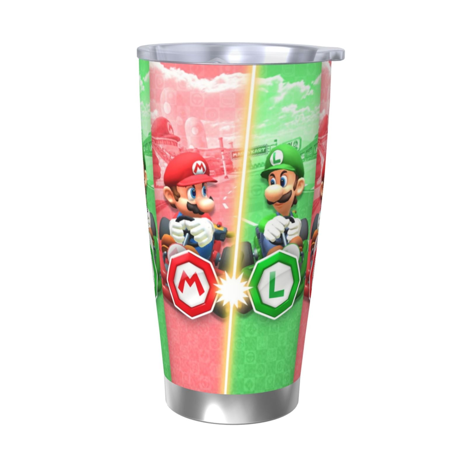 Super Mario Luigi Mario Kids Water Bottle with Straw Lid,Insulated Stainless Steel Reusable ...