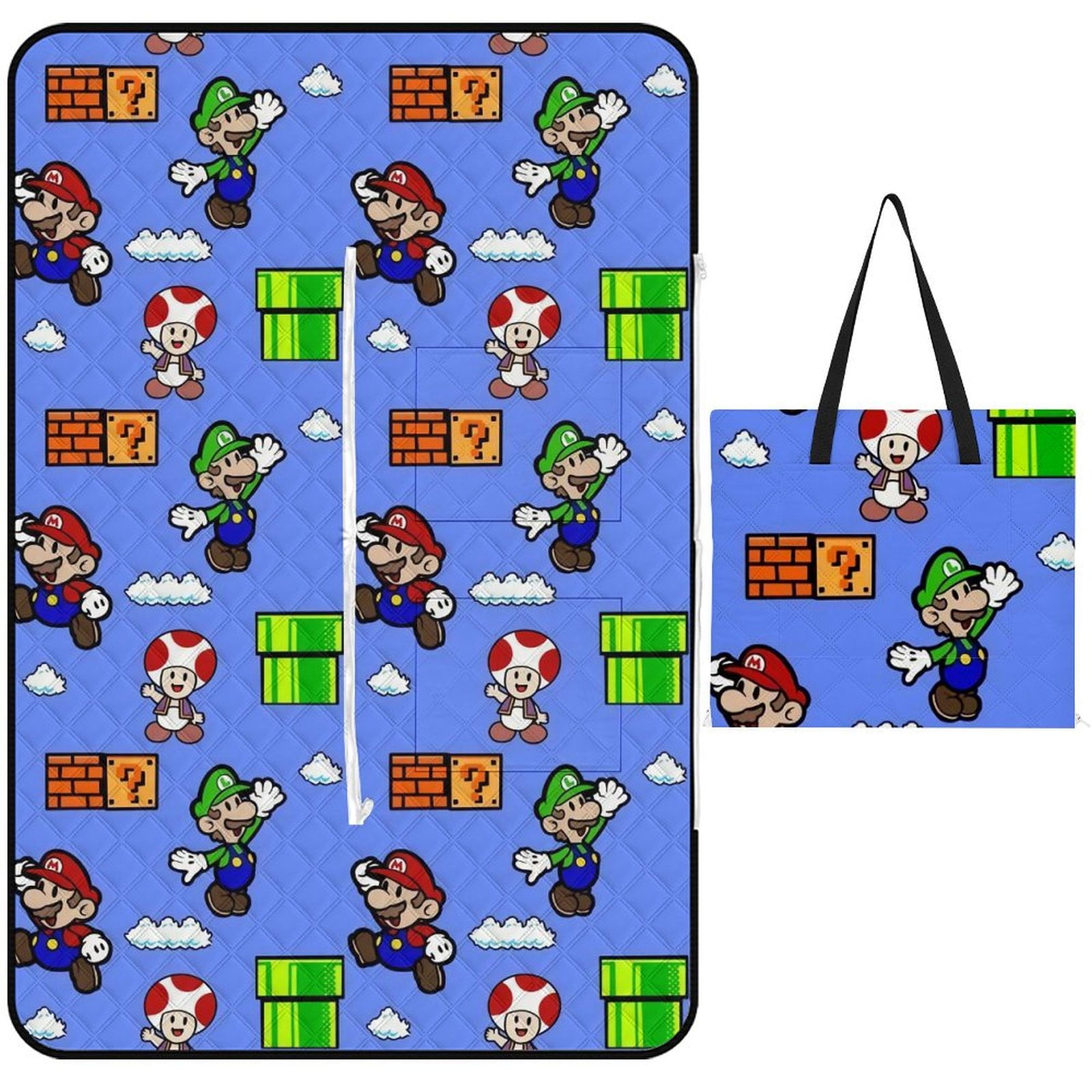 Super Mario Luigi Mario And Mushroom Picnic Blankets Extra Large ...