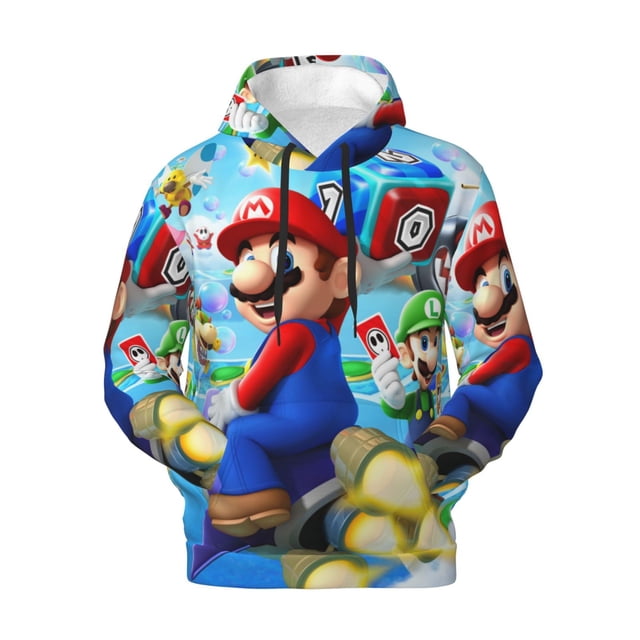 Super Mario Luigi Men's Sweatshirt Hoodies Soft Plush Fleece Pullover ...