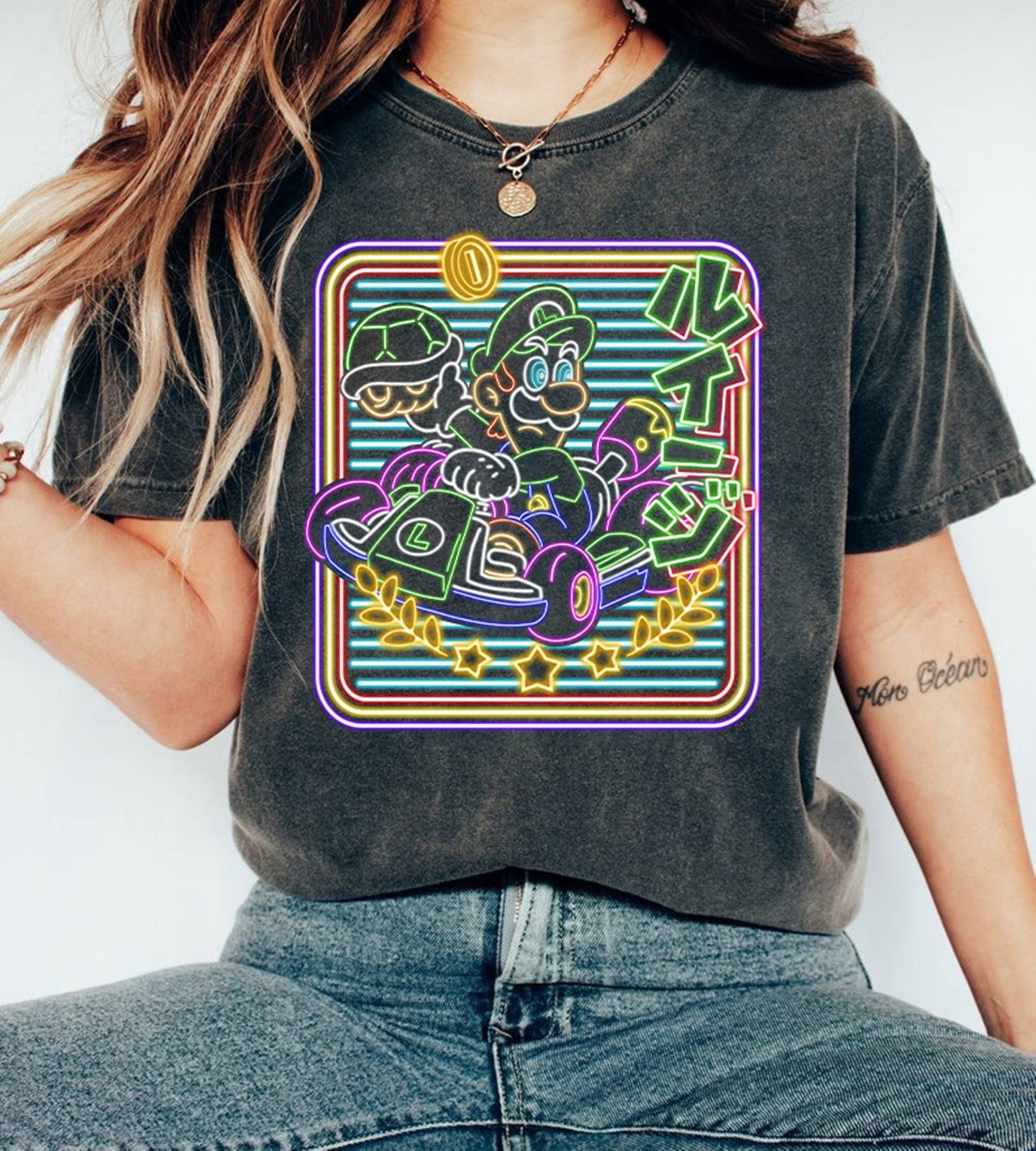 Super Mario Luigi Neon Kart Shirt | Super Mario Kart Shirt | Mario ...
