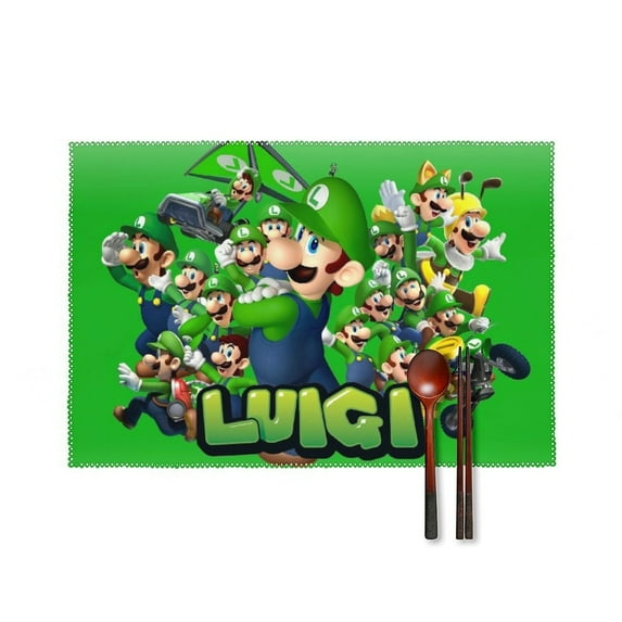 Super Mario Luigi Placemats for Dining Table Set of 4, Decorative Place ...