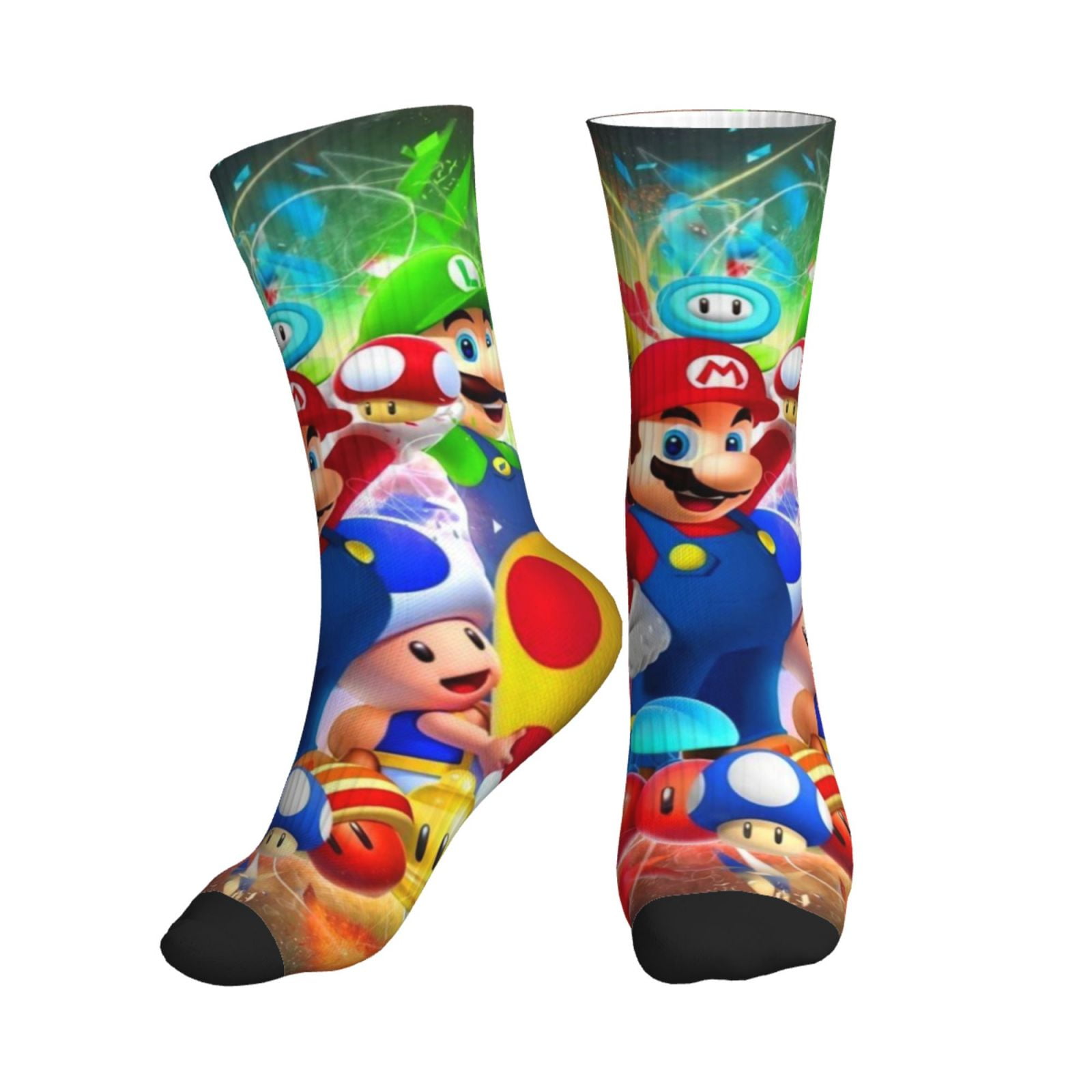 Super Mario Luigi Princess Peach Crew Socks, Funky Silky Comfort Socks ...