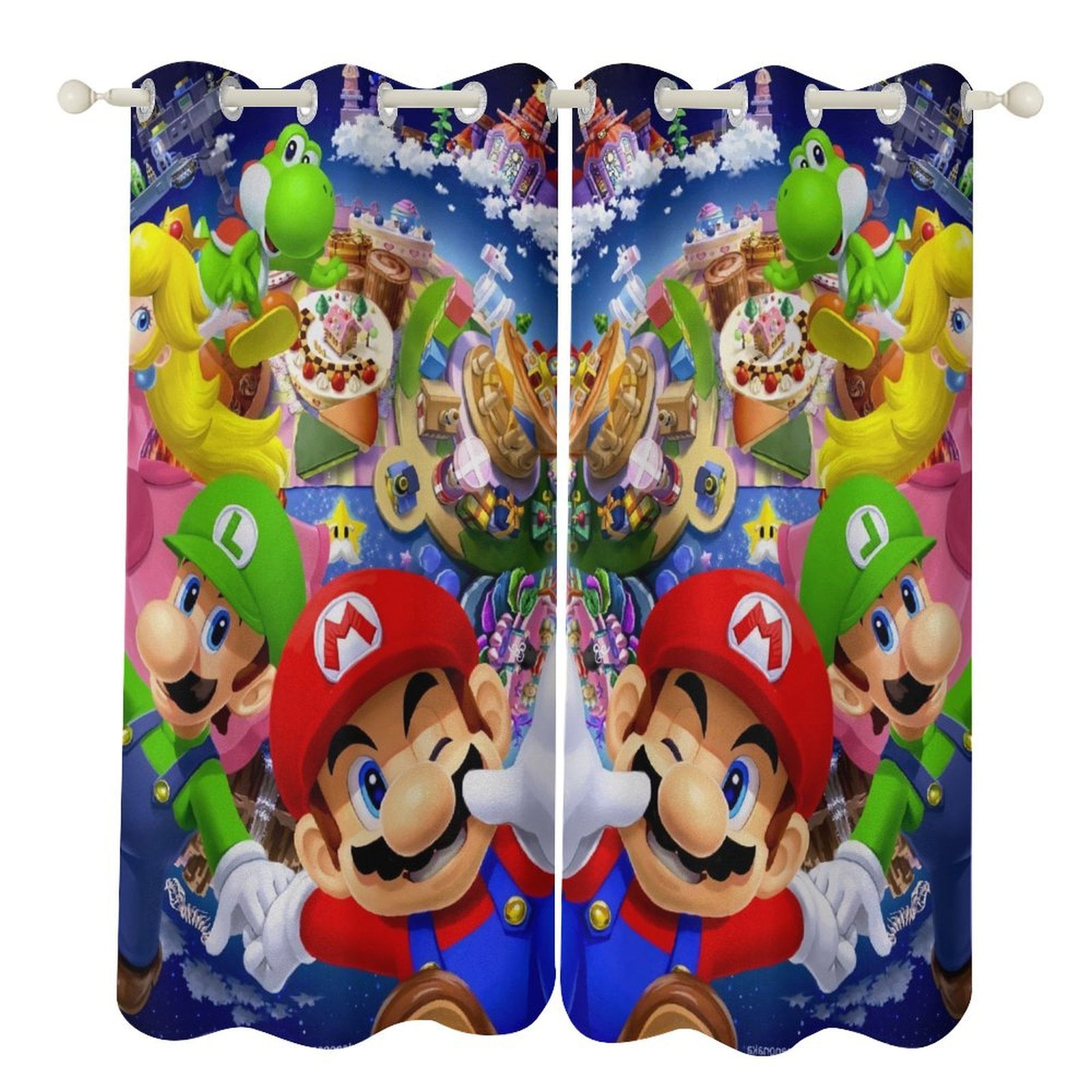 Super-Mario Luigi Princess Peach Curtains for Kids,Cartoon BlackOut ...