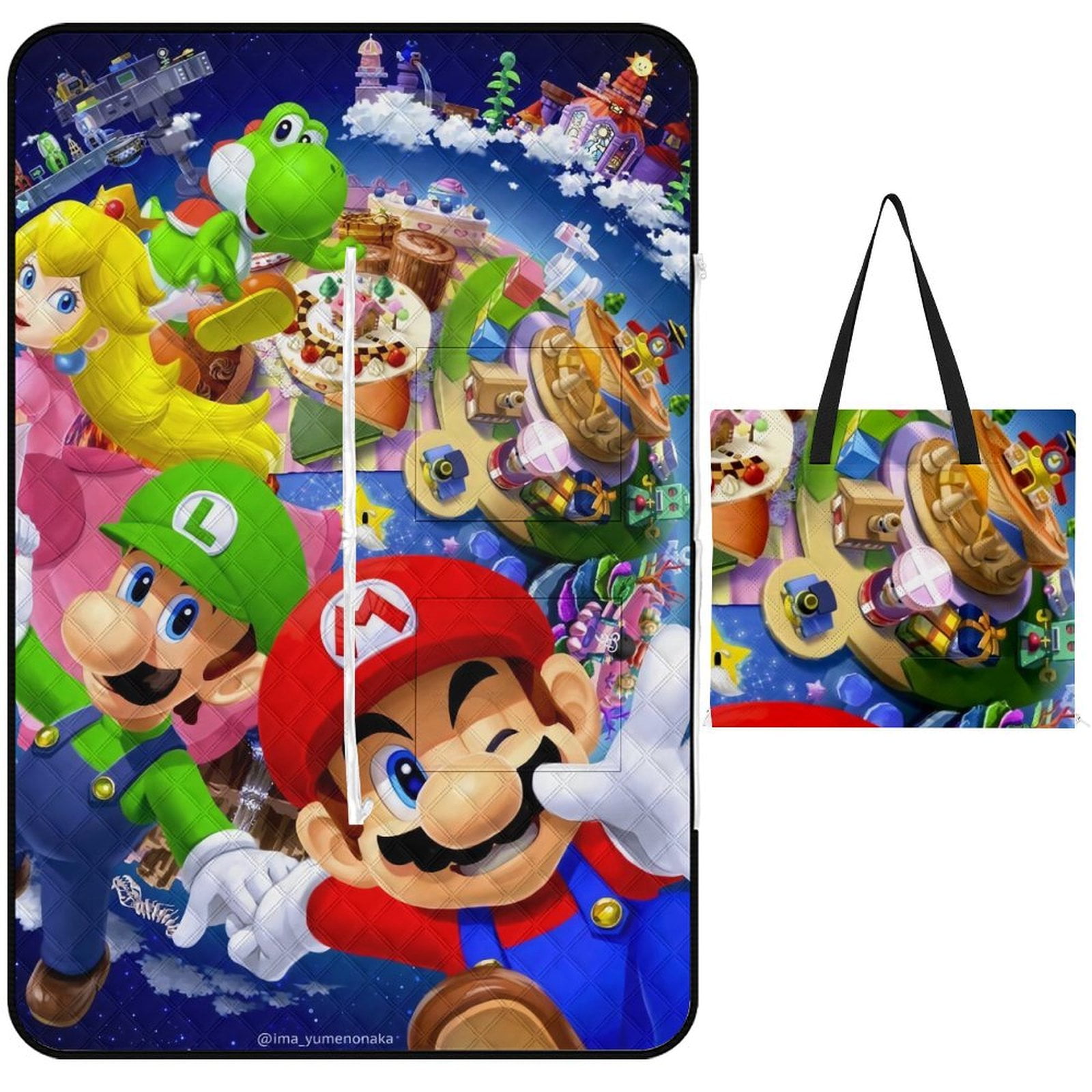 Super Mario Luigi Princess Peach Picnic Blanket,Foldable Waterproof ...