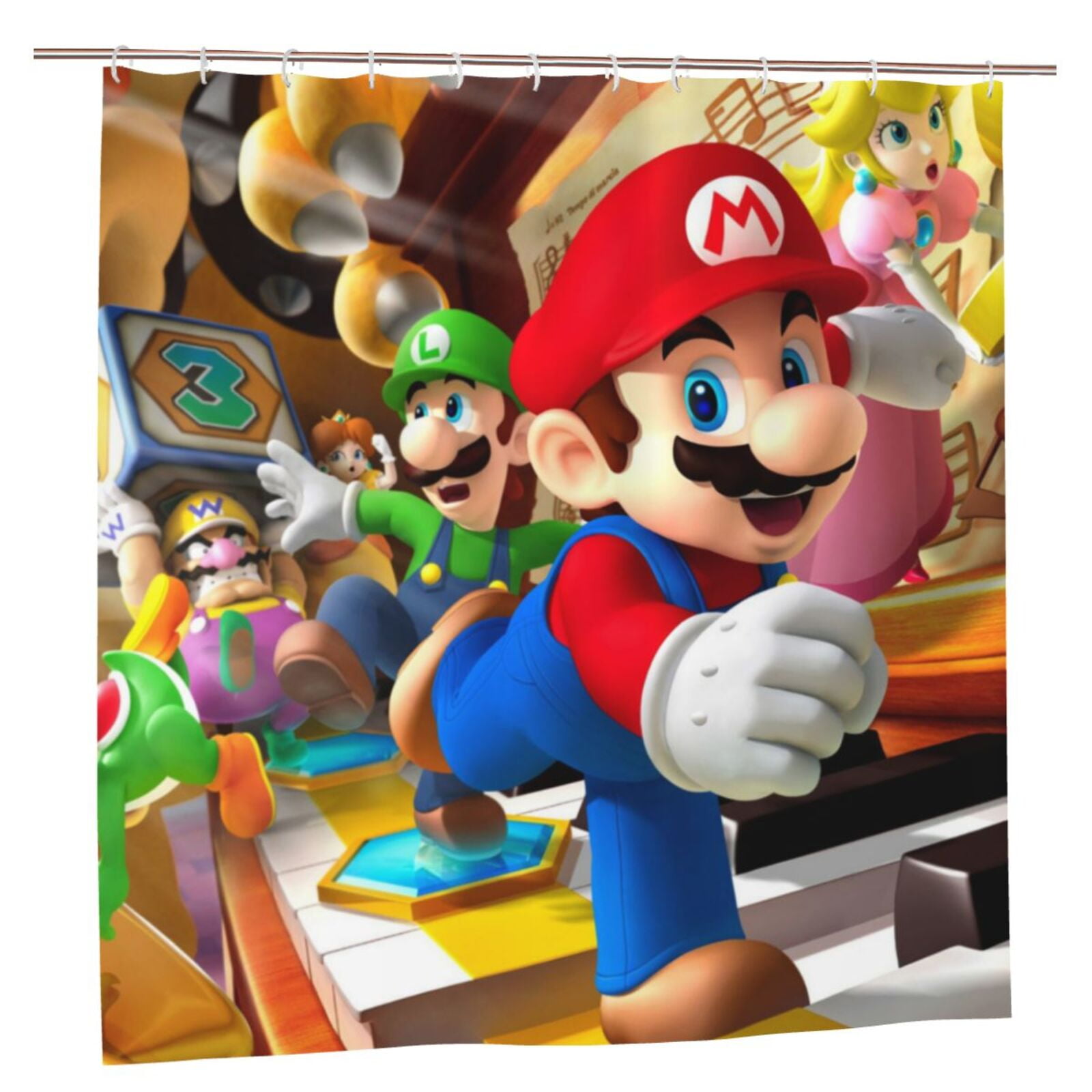 Super Mario Luigi Shower Curtain Waterproof Polyester Fabric Decor ...
