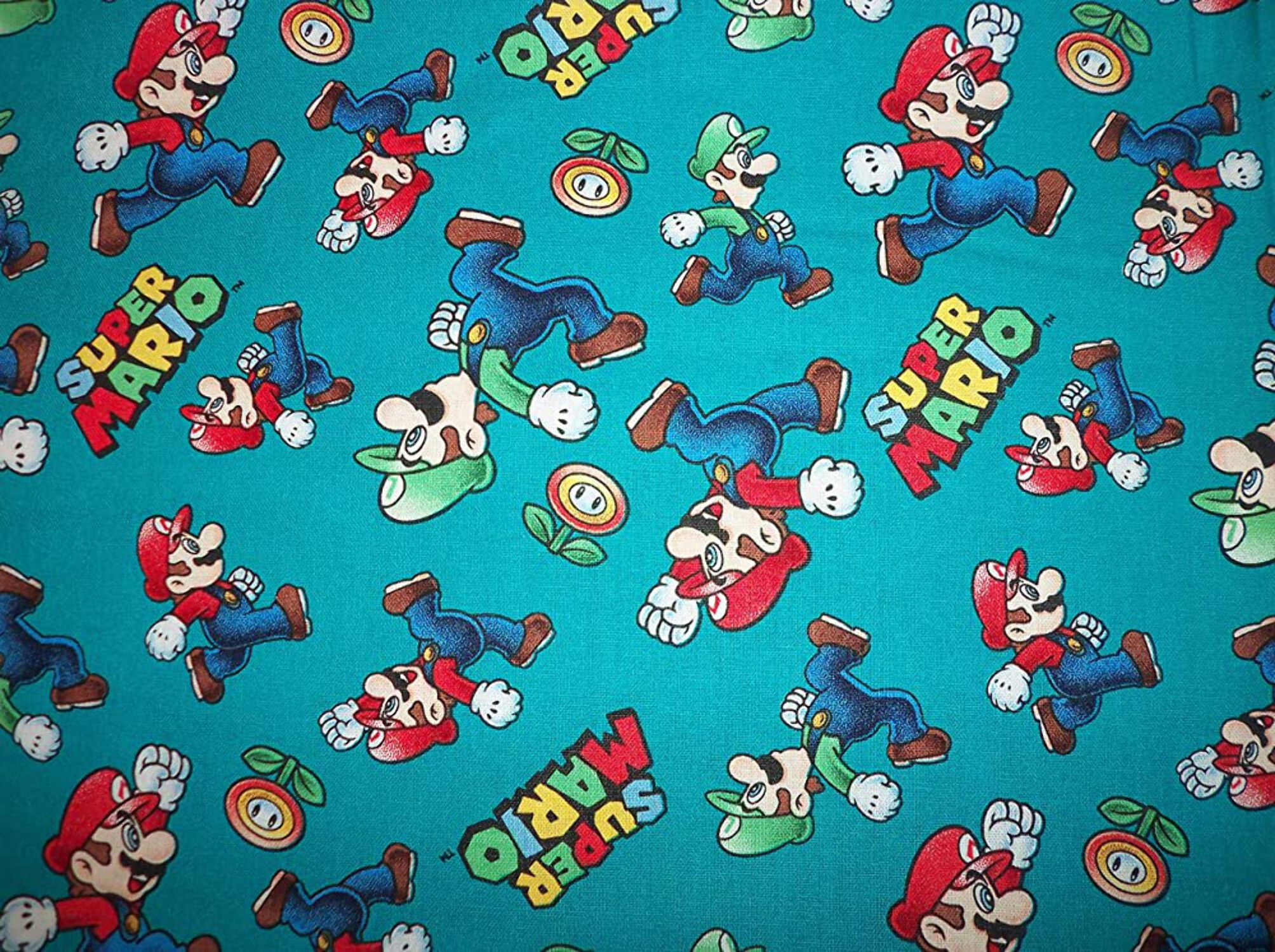 Super Mario Luigi Toss Cotton Fabric - Walmart.com