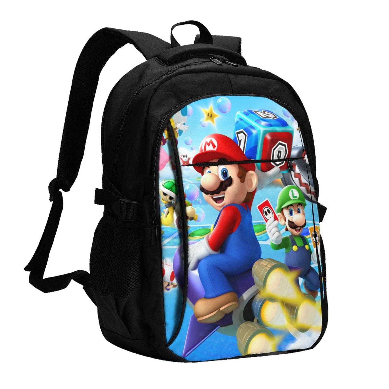 Super Mario Luigi Unisex Backpack USB Daypack Large Capacity School Bag ...