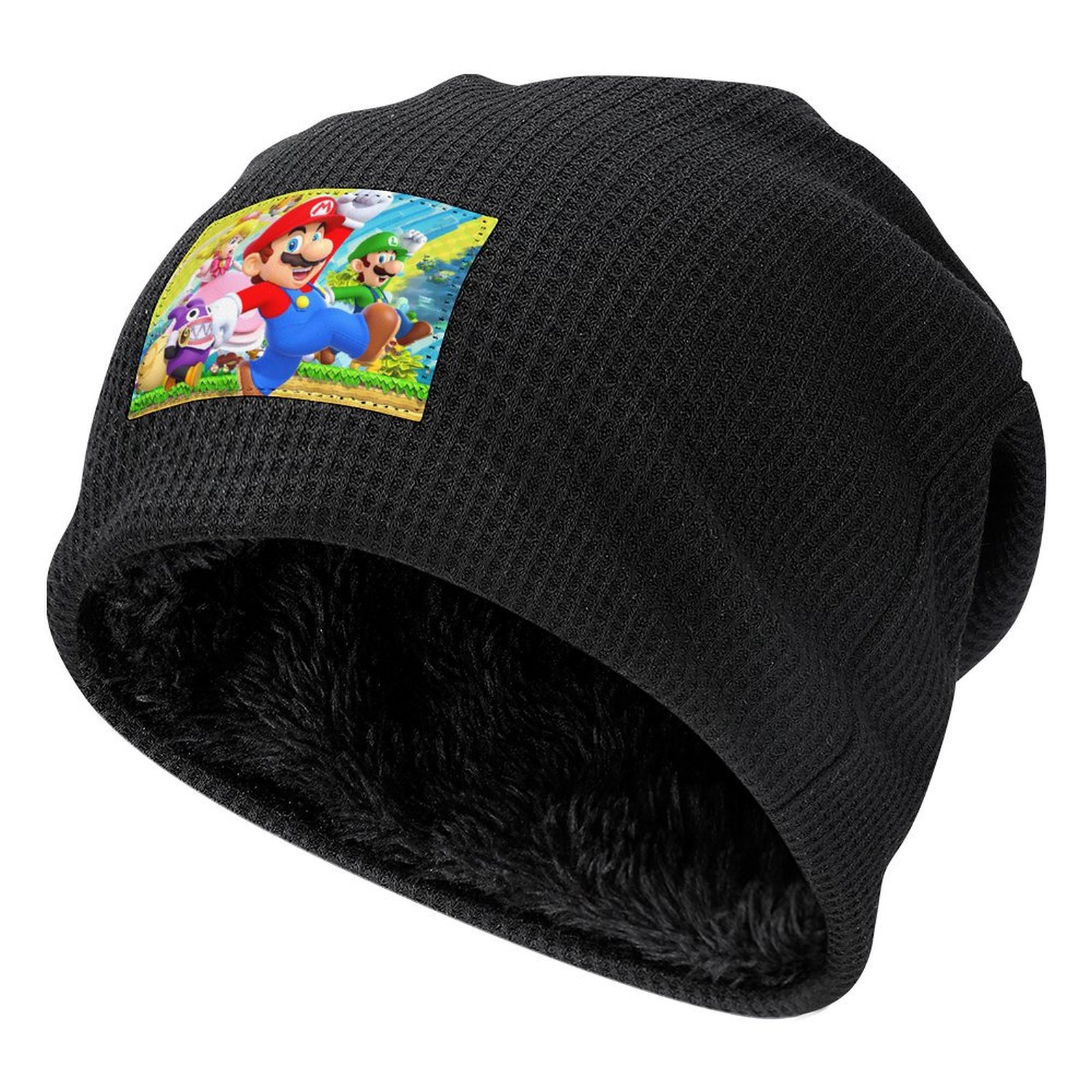 Super Mario Luigi Unisex Stretchable Knitted Beanie Hat Daily Plush Pullover Cap Winter Warm ...