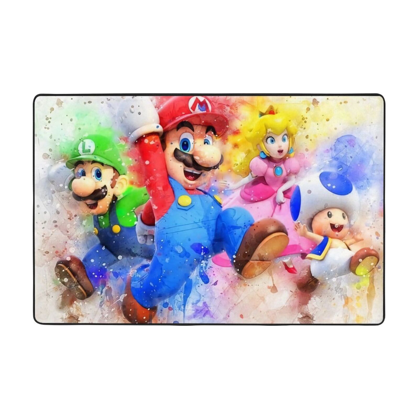 Super Mario Luigi Watercolor 44 Gamer Rug Room Non-Slip Gaming Rug Cool ...