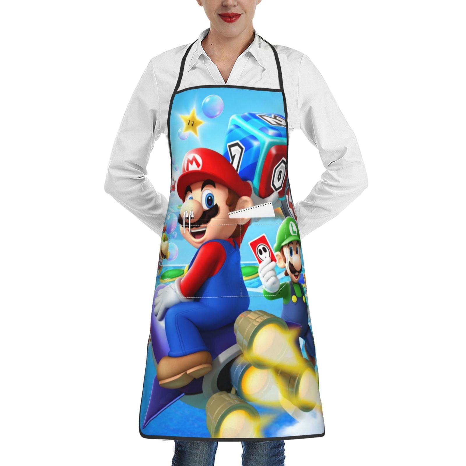 Super Mario Luigi Waterproof Apron Home Decor Kitchen Fashion Apron For ...