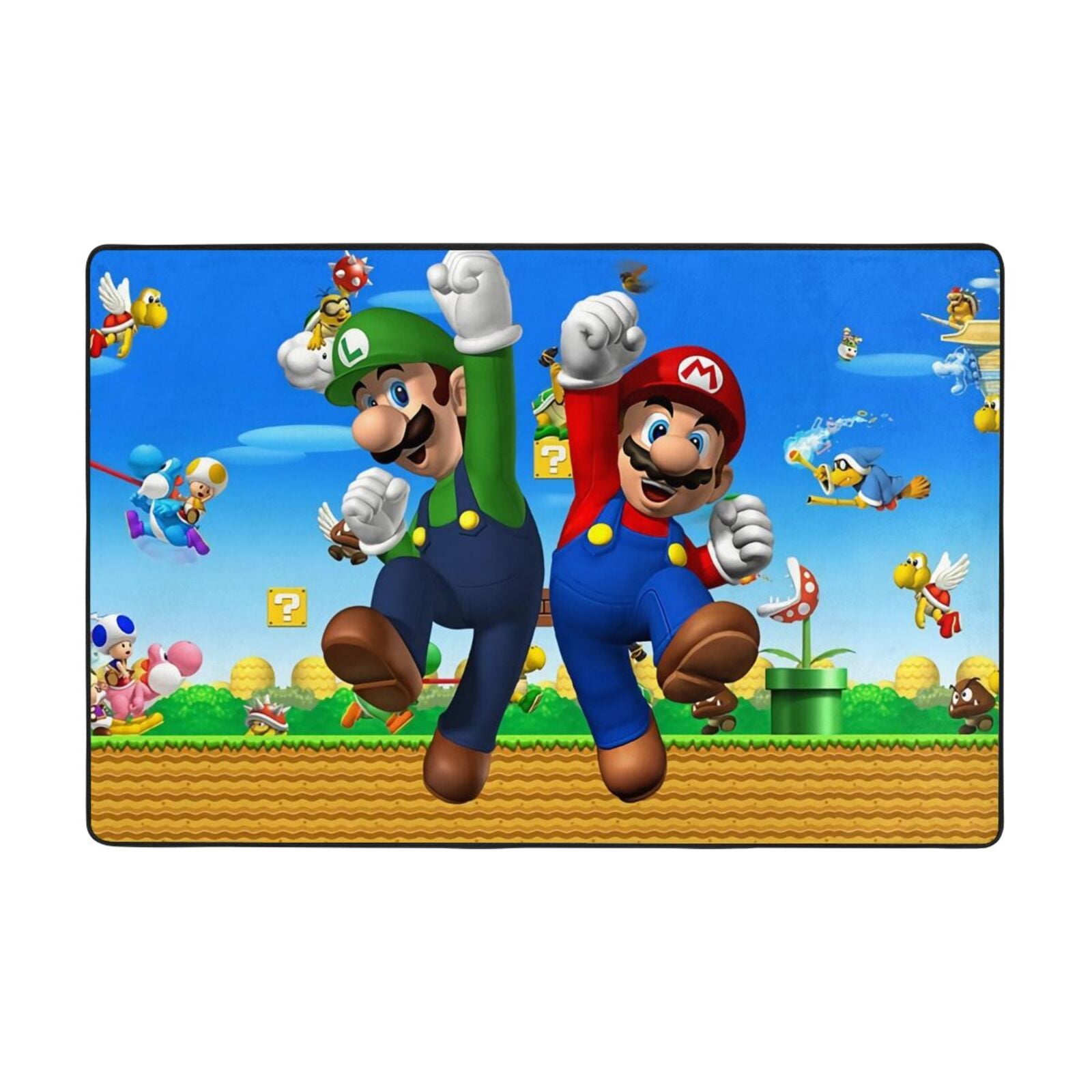 Super Mario and Luigi2 Gamer Rug Room Non-Slip Gaming Rug Cool Graffiti ...