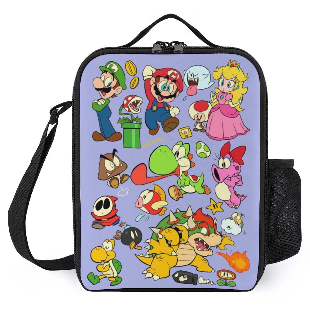 Super Mario Lunch Bags Shoulder Bag Reusable Lunch-Box Portable ...