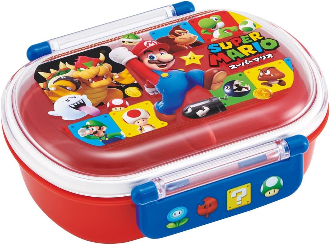 Skater Super Mario Lunch Box, Bento Box with Two Compartments ...