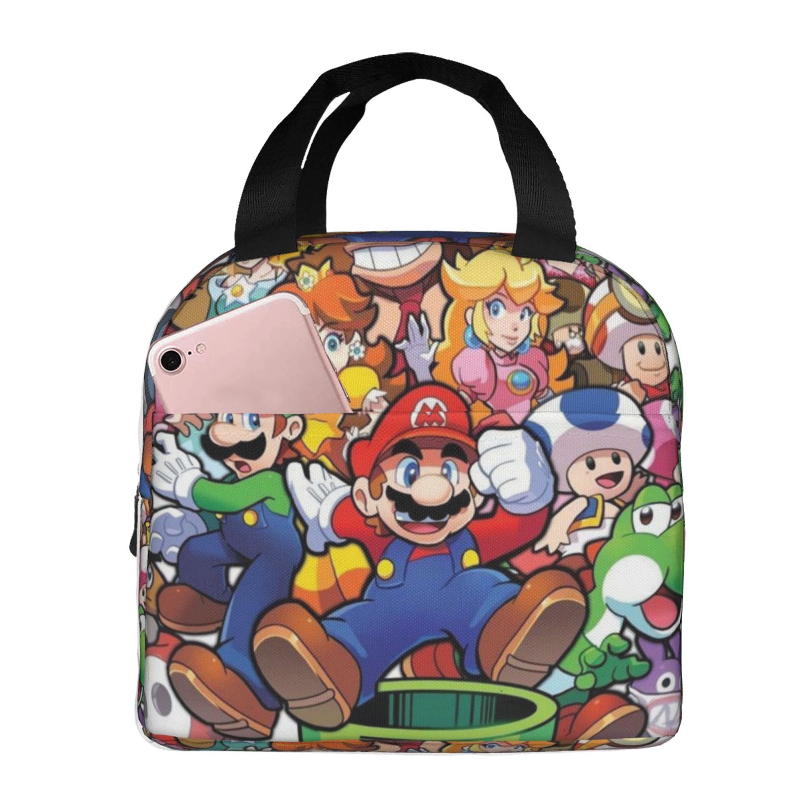Super Mario Lunch Tote Bags Portable Insulated Lunch Box Bento Box ...