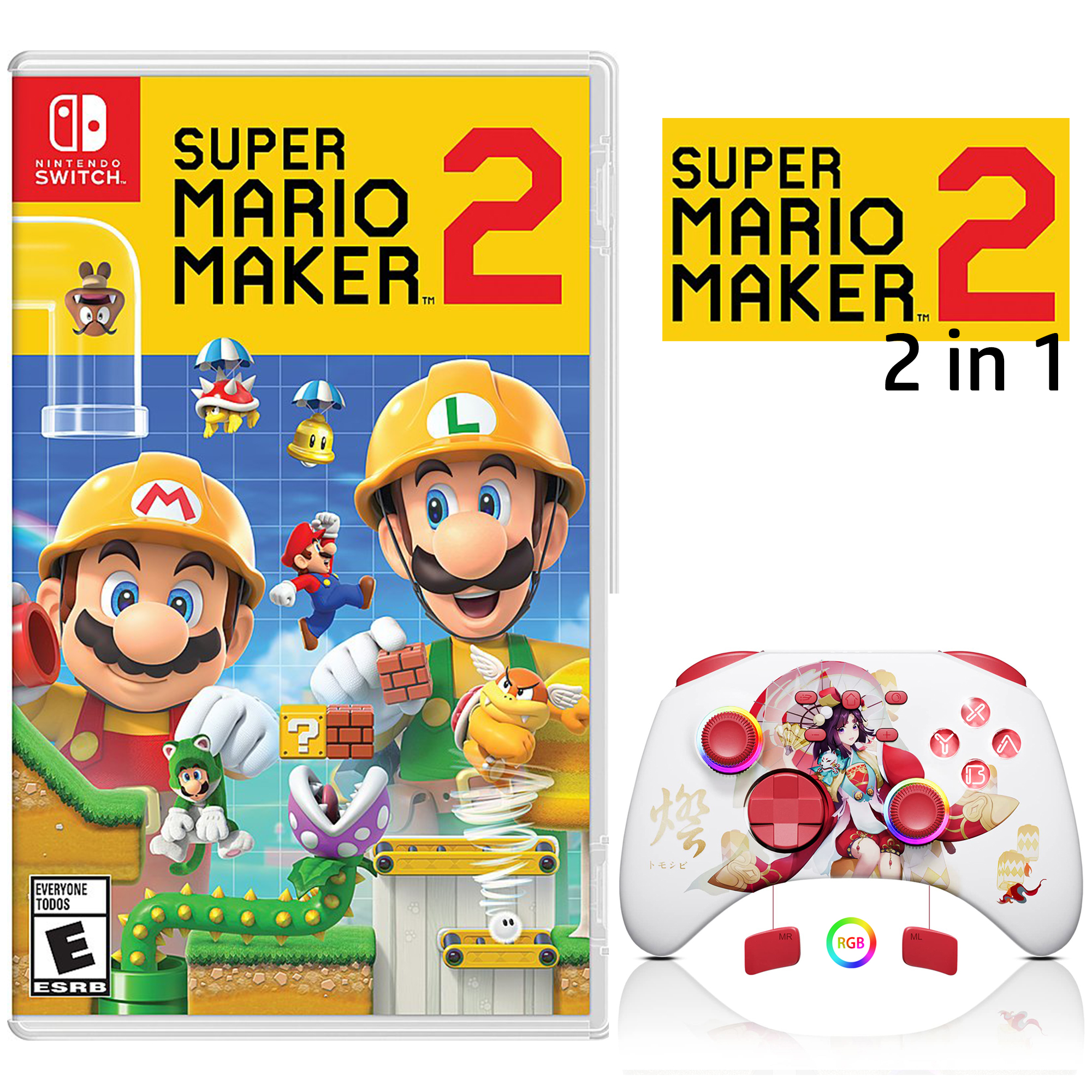 Super Mario Maker 2 Game Disc and Upgraded Switch Pro Controller for ...